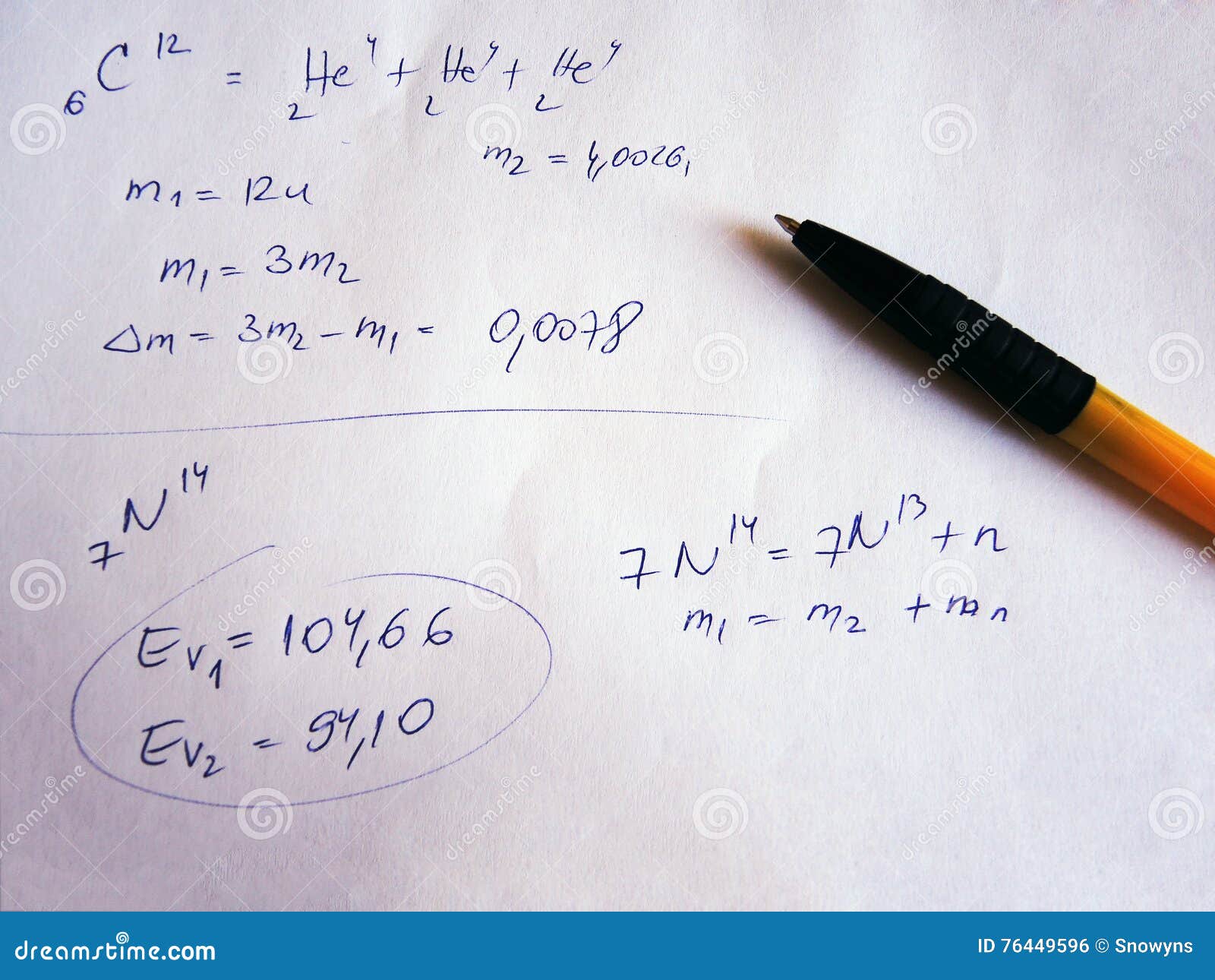 Formula on Exam Handwritten Stock Photo - Image of learning, learn ...