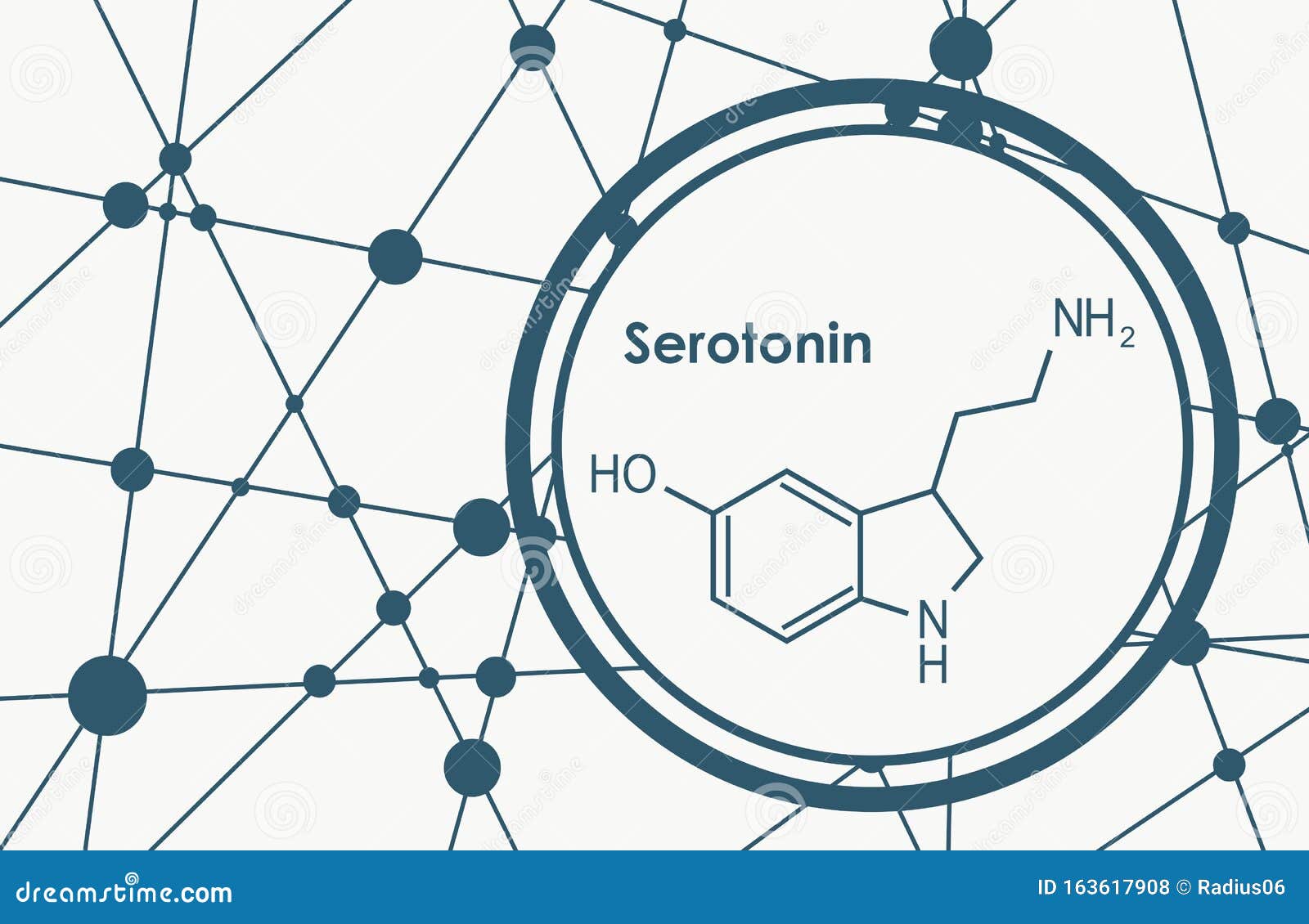Formula hormone serotonin. stock vector. Illustration of hydrogen ...