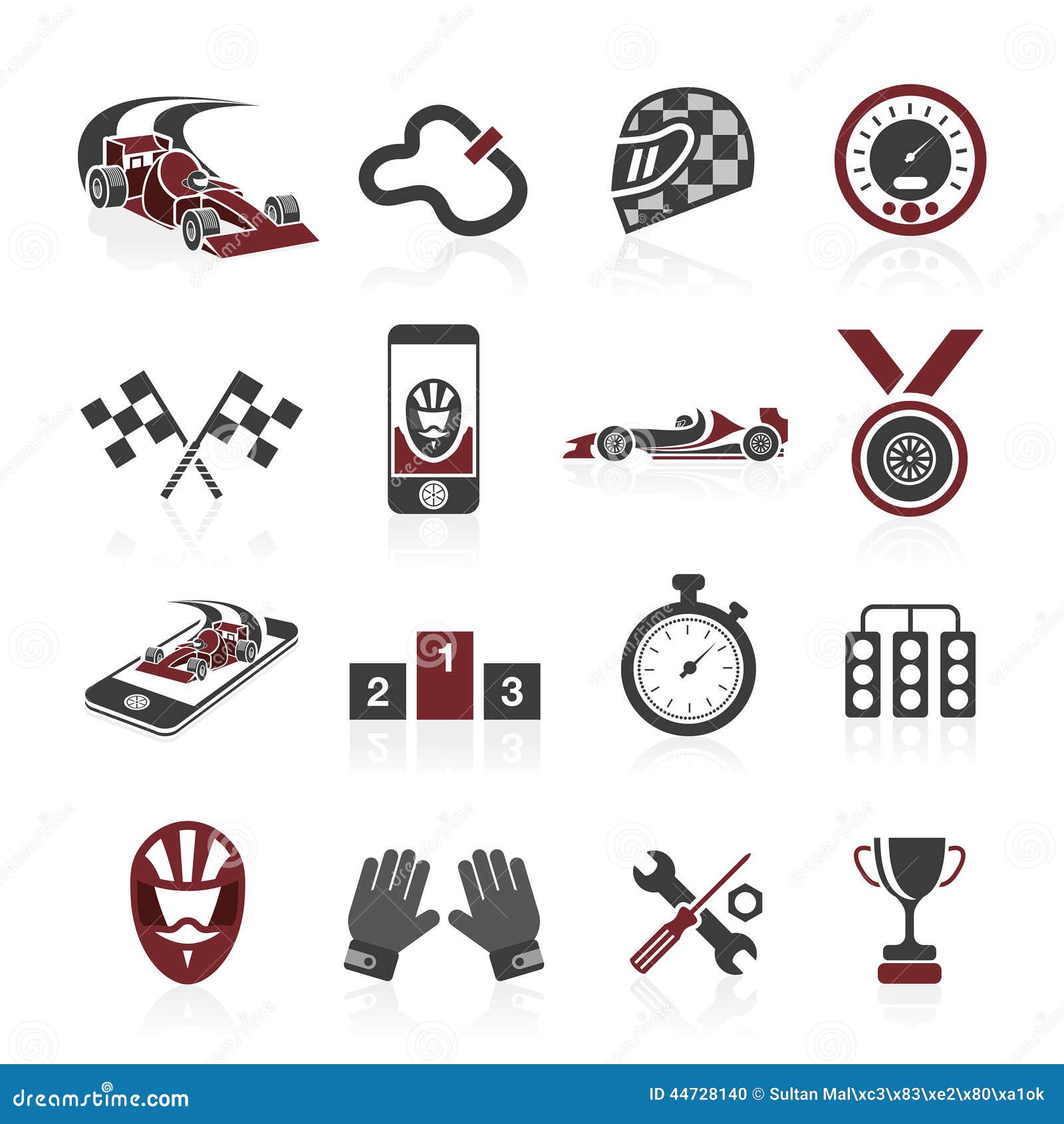 Formula 1 Icon Set, Sport Icons And Sticker Vector Illustration ...