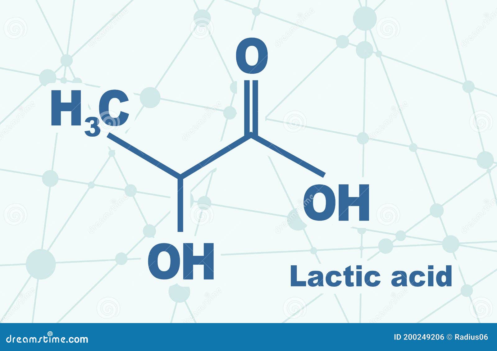 Formula of Lactic acid stock vector. Illustration of milk - 200249206
