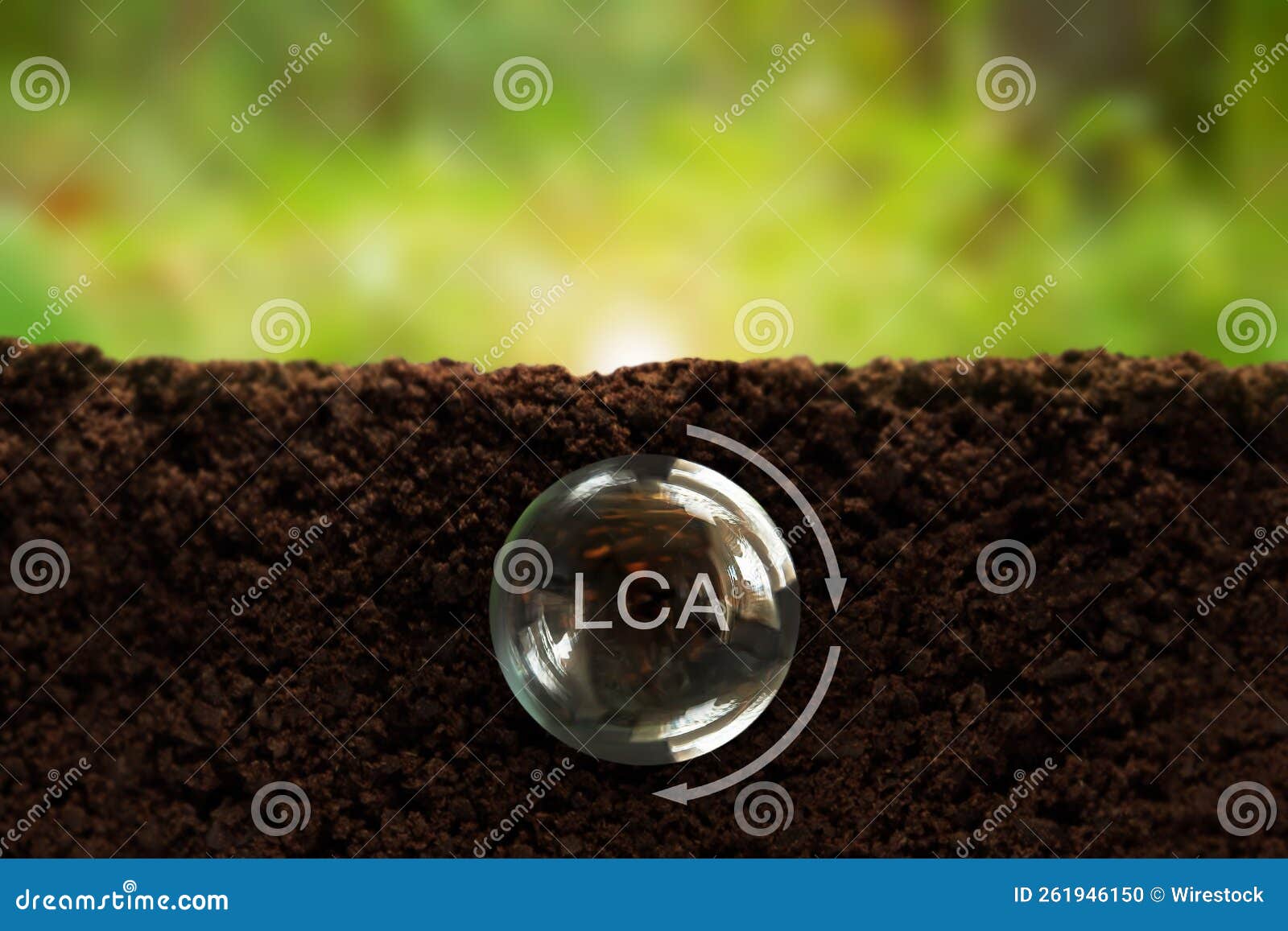 Formula of LCA in a Transparent Ball Underground on a Green Background ...