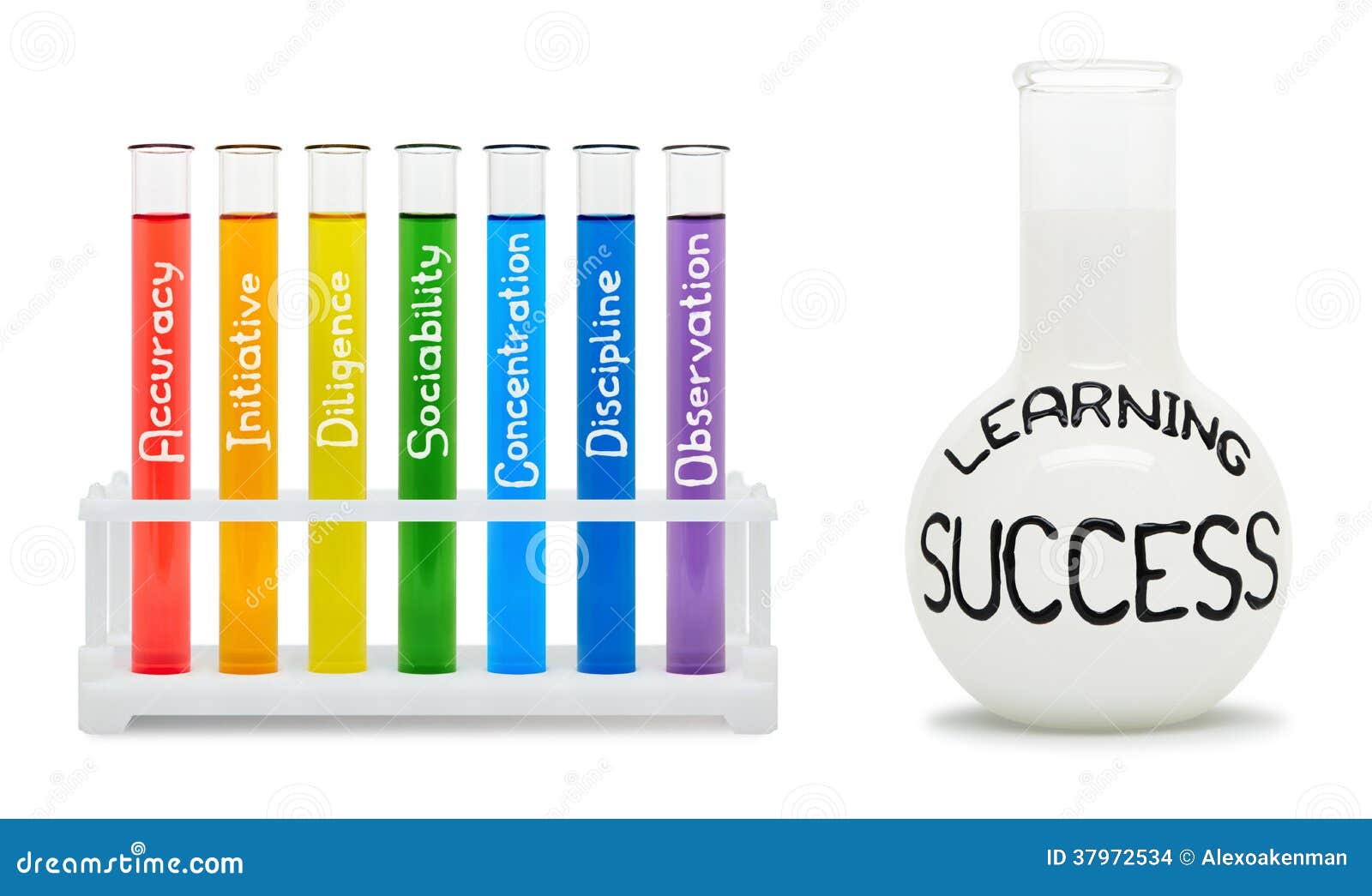 Formula of Learning Success. Concept with Colored Flasks Stock Photo ...