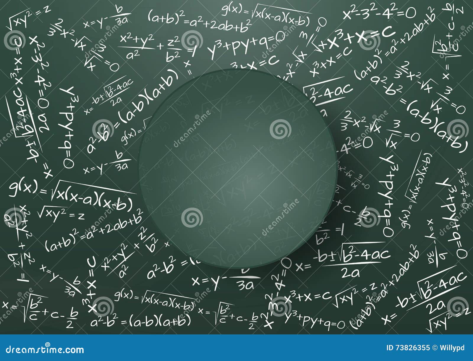Formula math blank stock vector. Illustration of blackboard - 73826355
