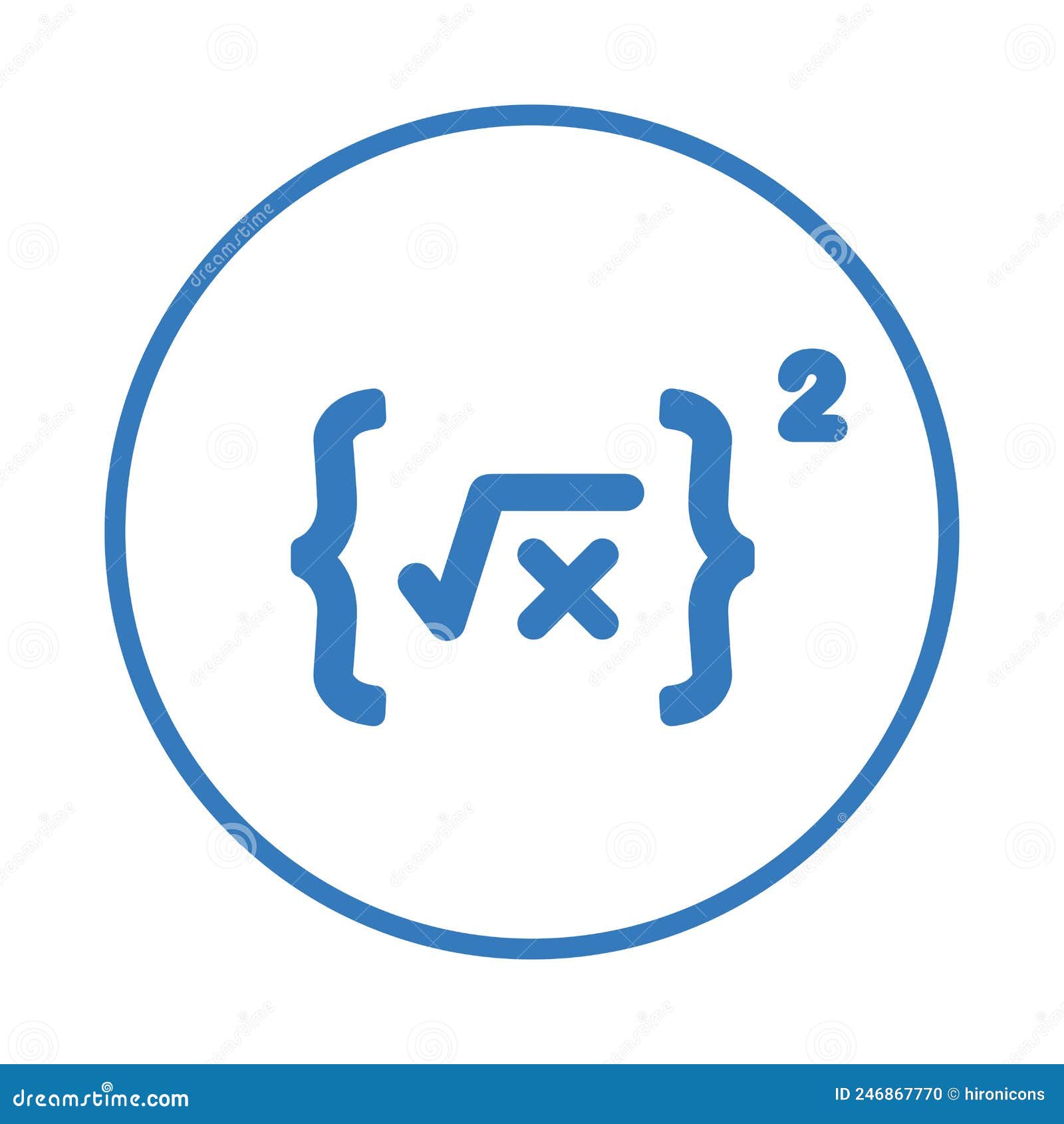 Formula, Math Icon. Blue Vector Design Stock Illustration ...
