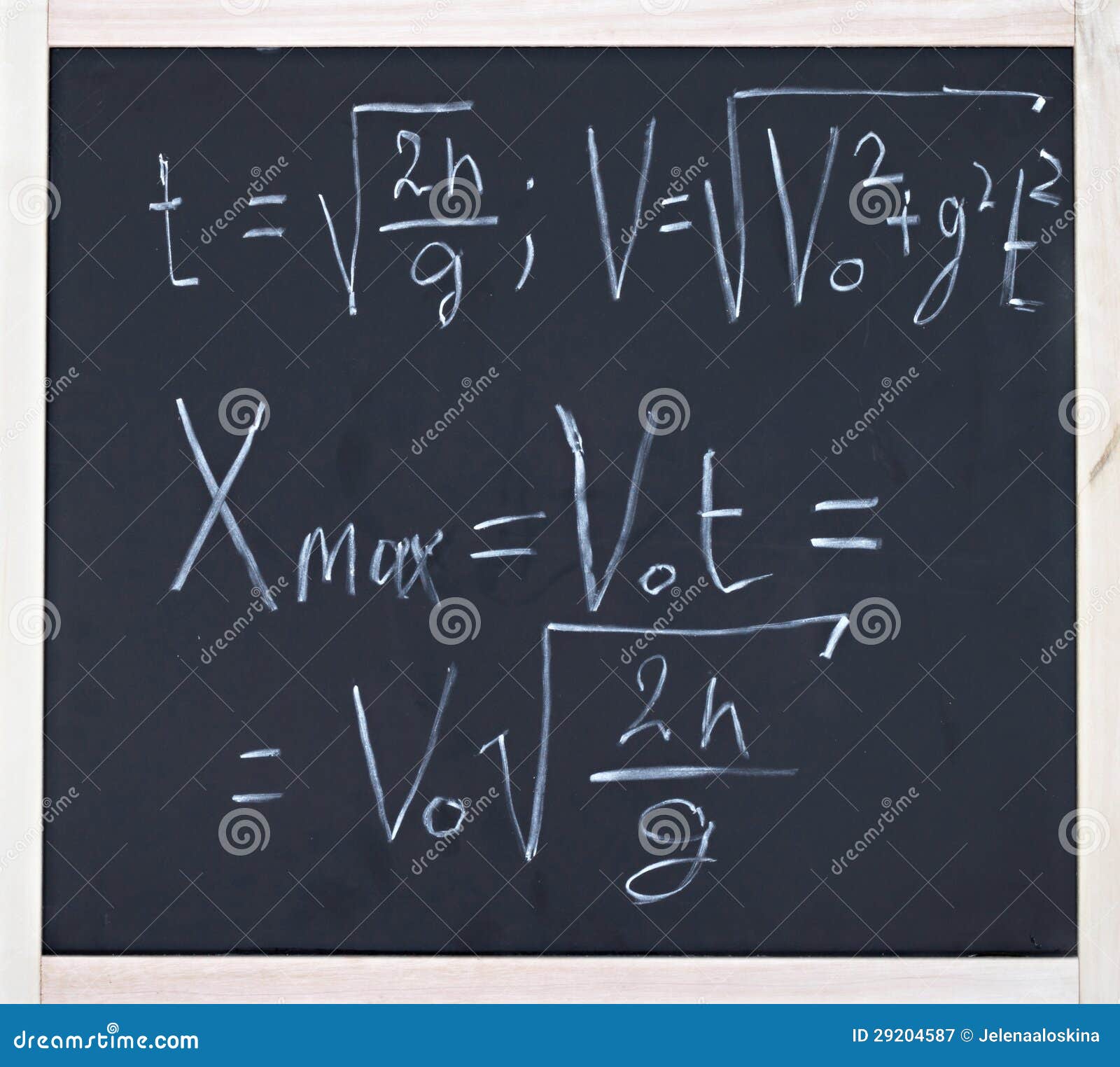 Formula of motion stock illustration. Illustration of blackboard - 29204587