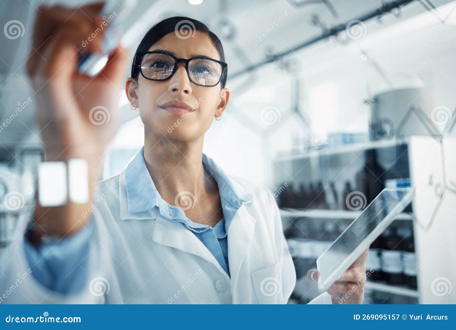 The Formula for a No-fail Life. a Young Scientist Solving Equations on ...