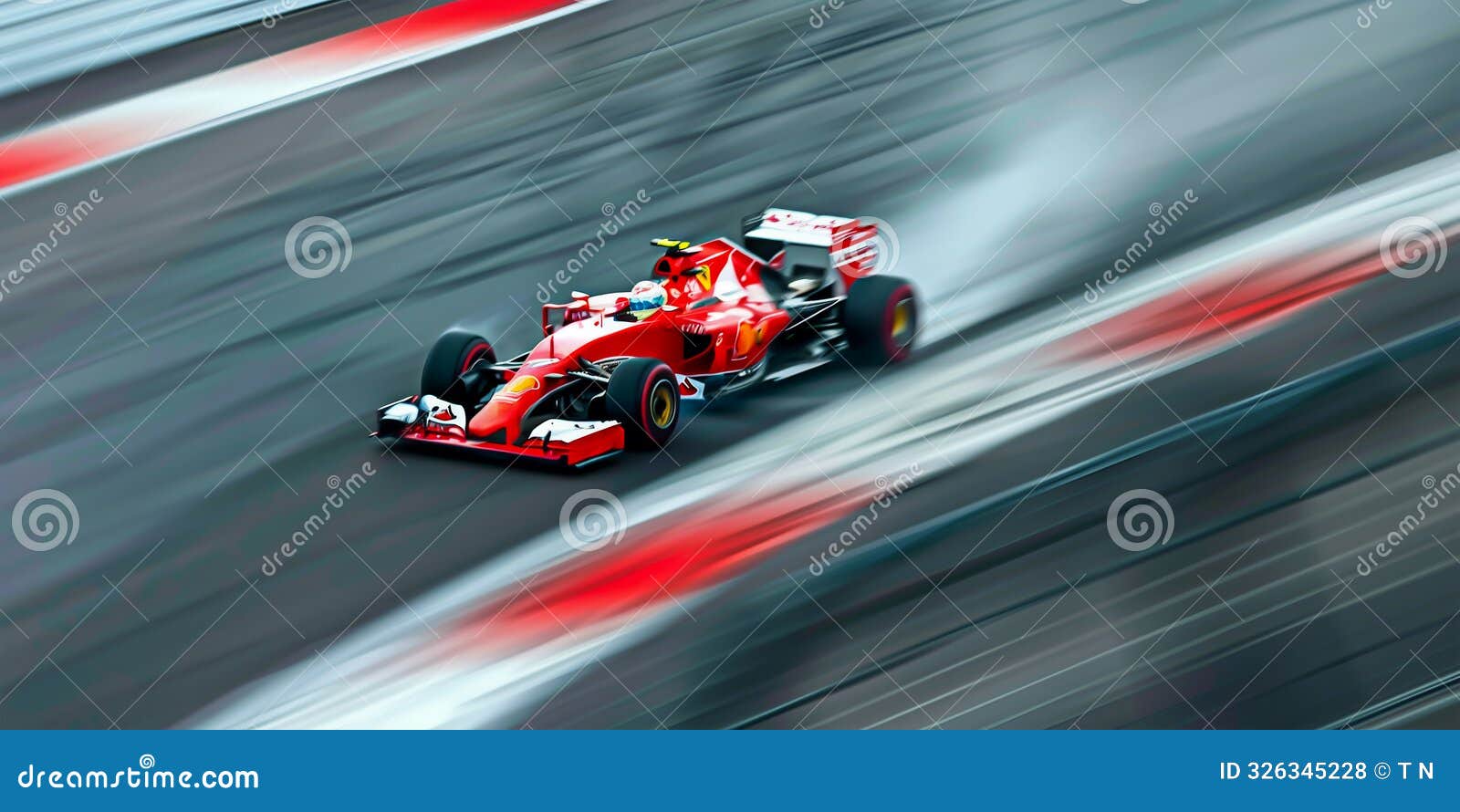 Formula One Car on Straight Track Generative AI Stock Illustration ...