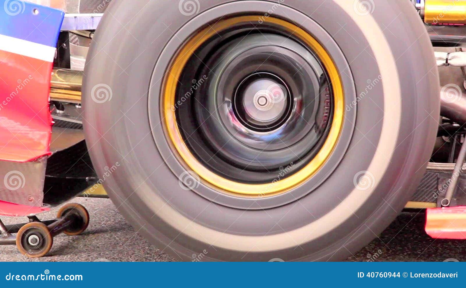 Formula One Car Wheel Spinning while Driver Tests Engine Stock Footage ...