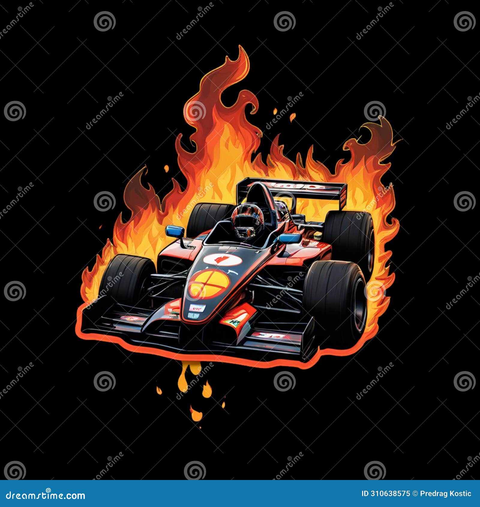 Formula one stock illustration. Illustration of comics - 310638575