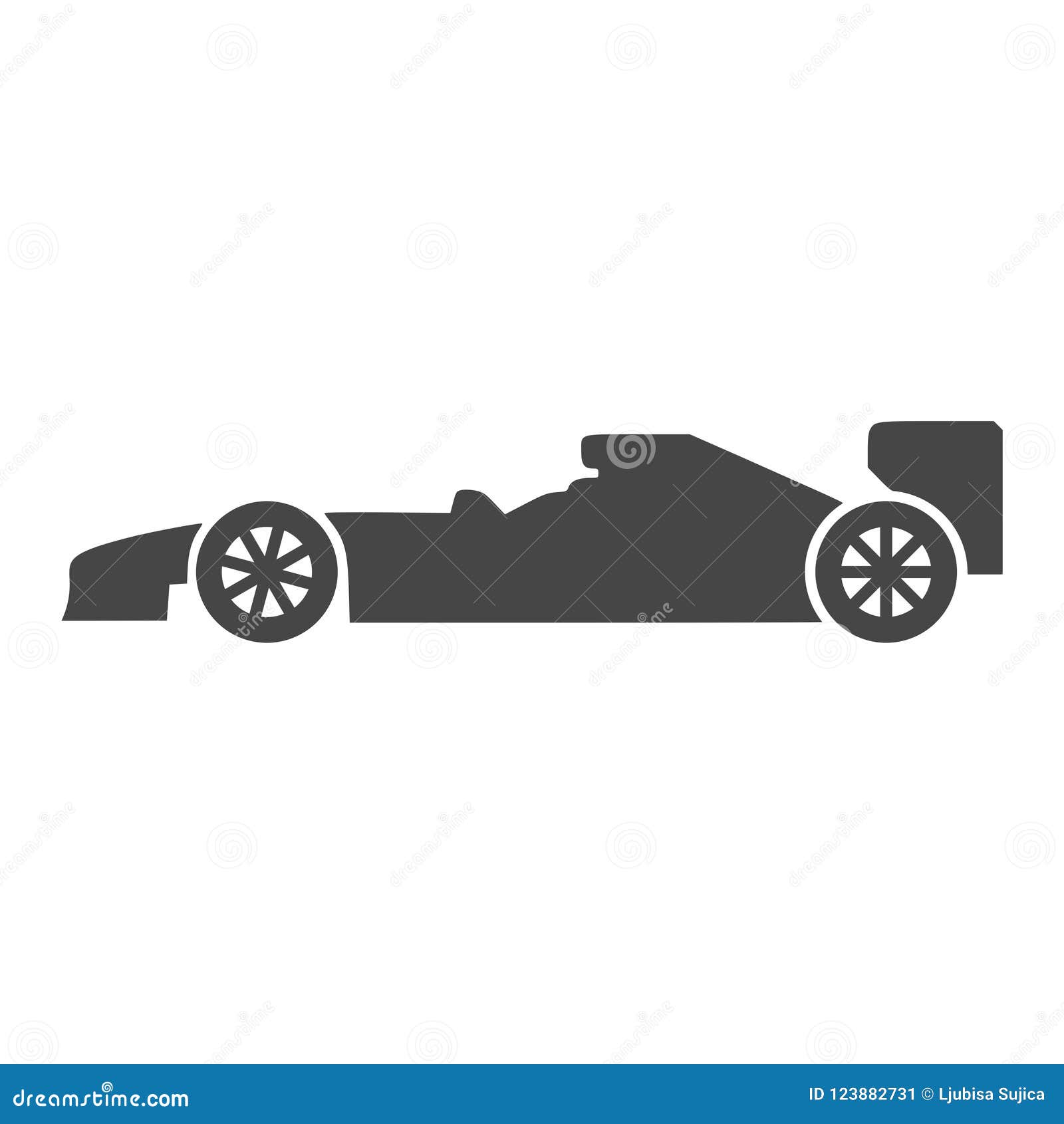 Formula One Race Car icon stock vector. Illustration of simple - 123882731