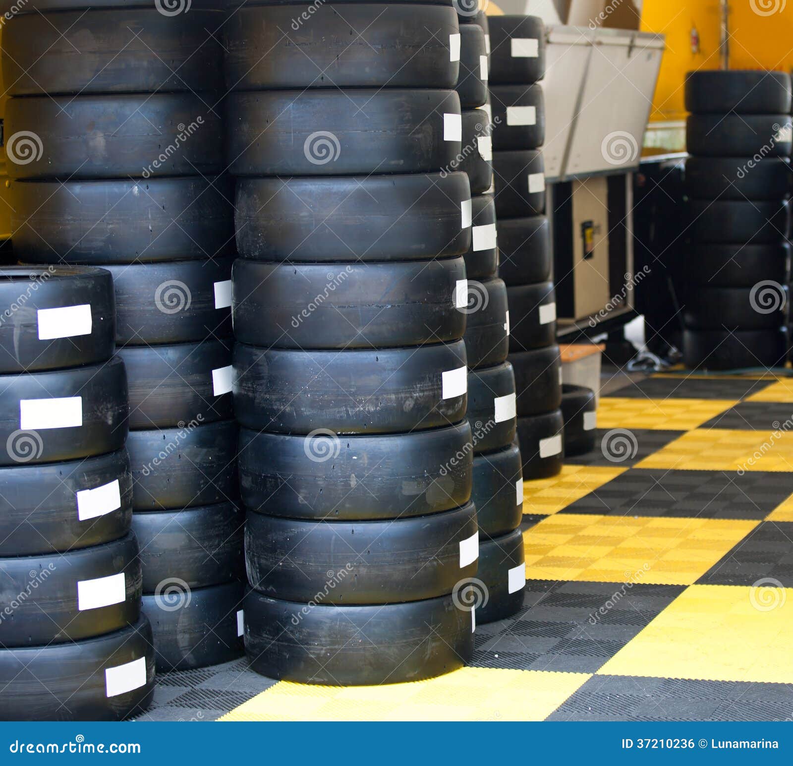 Formula One 1 Race Tires and Wheels Stock Photo - Image of black ...