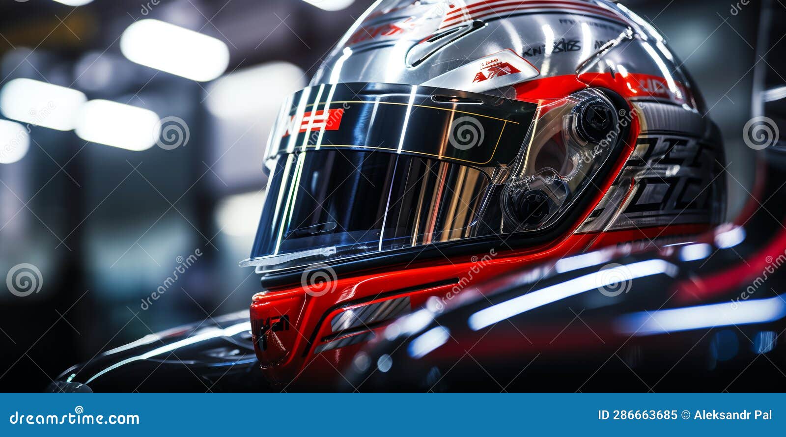 Formula One Racer in a Helmet, Close-up. Ai Generative Stock Image ...