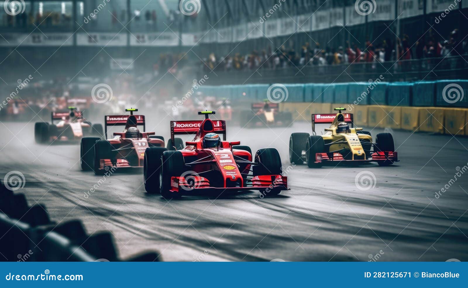 A Formula One Racing in Circuit. Generative AI AIG32 Stock Illustration ...