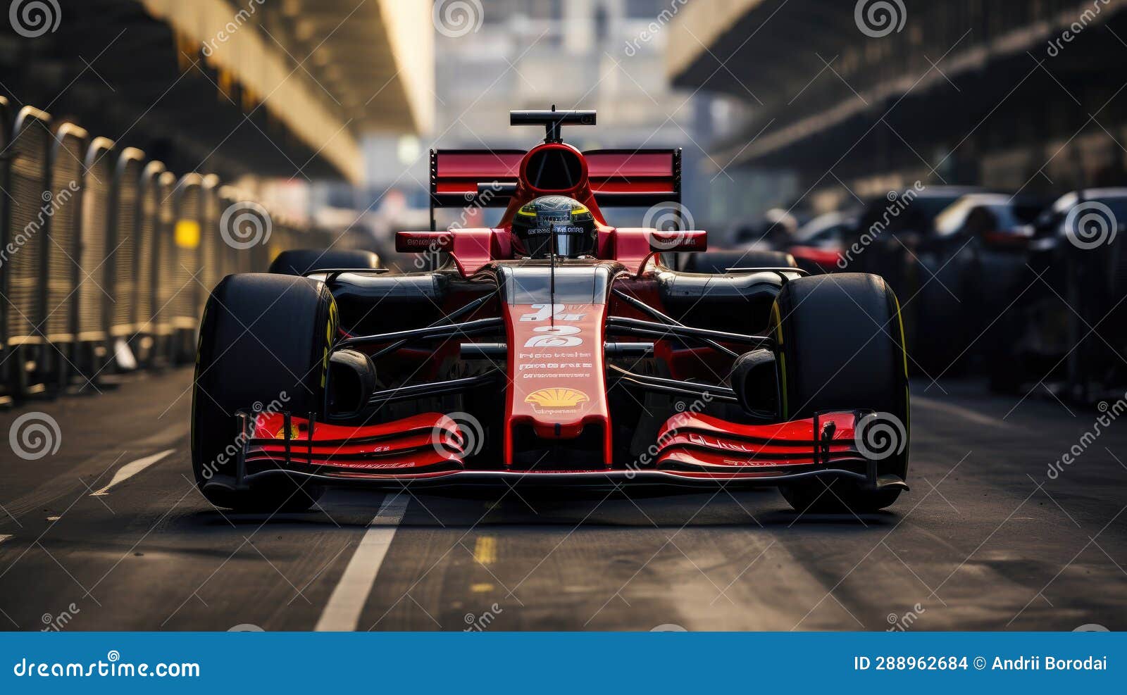 Formula One Racing Driver before Start of Competition on Track. Stock ...