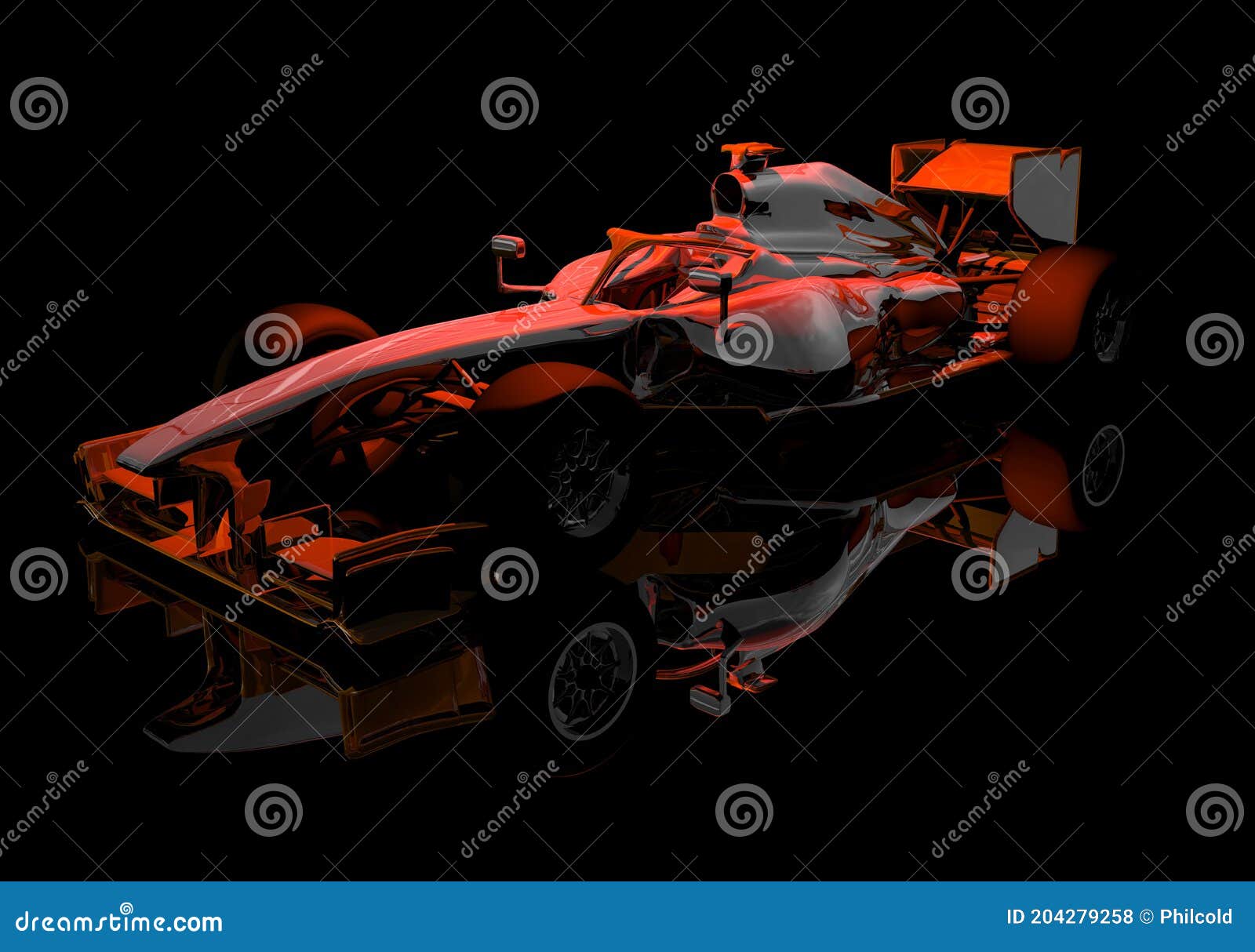 Formula One on a Reflecting Floor Stock Illustration - Illustration of ...