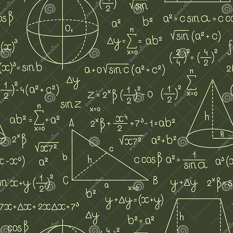 Formula Pattern. Math or Geometry Formulas with Letters and Numbers ...