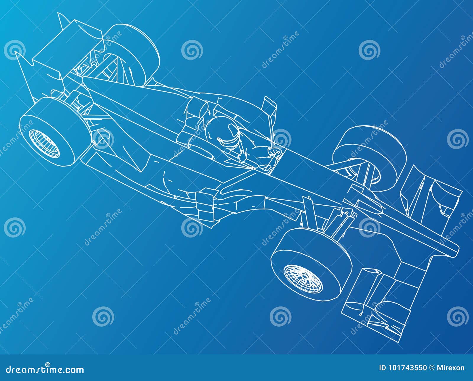 Formula Race Car. Abstract Drawing Stock Vector - Illustration of side ...