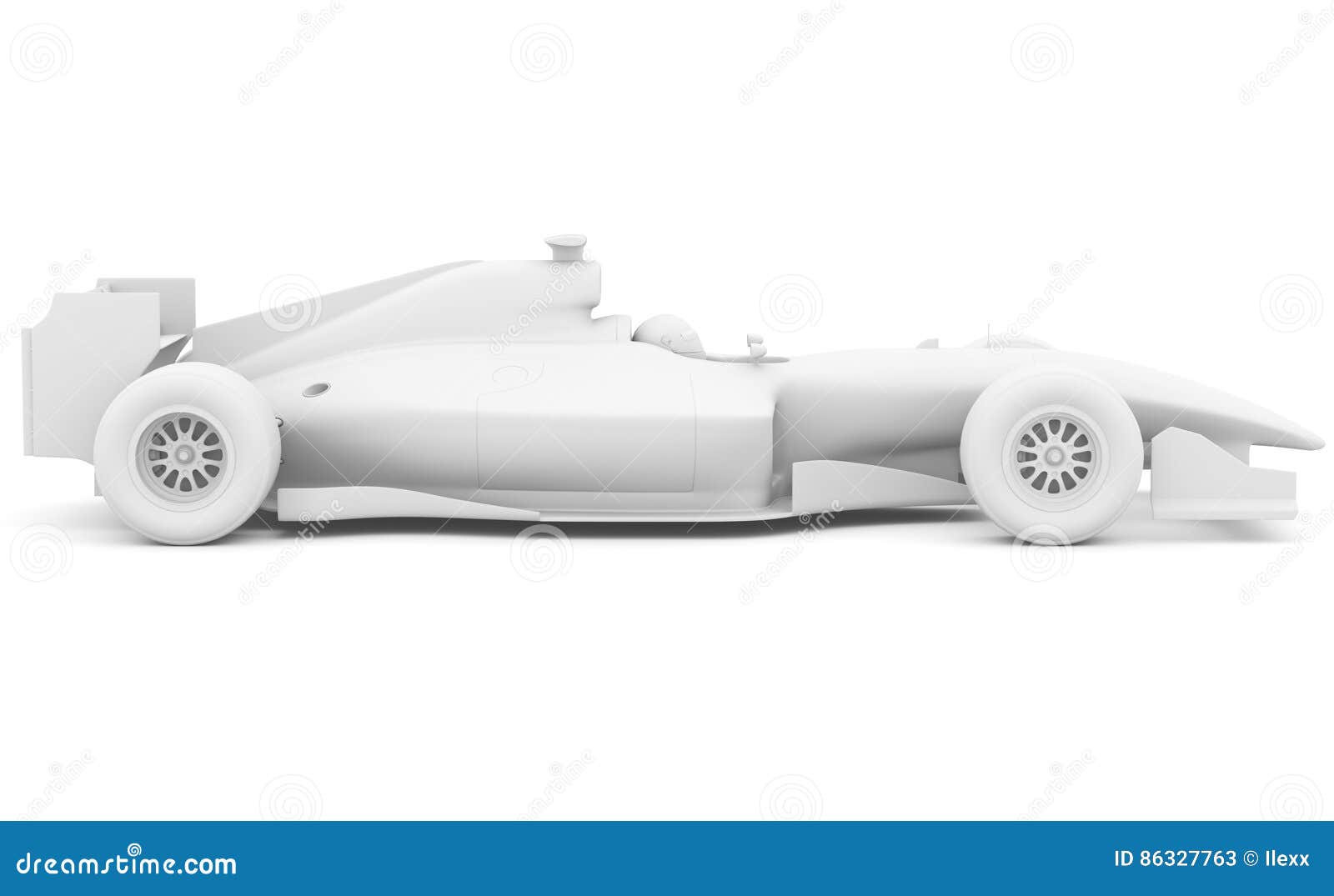 Formula Race Car. Side View Stock Illustration - Illustration of single ...
