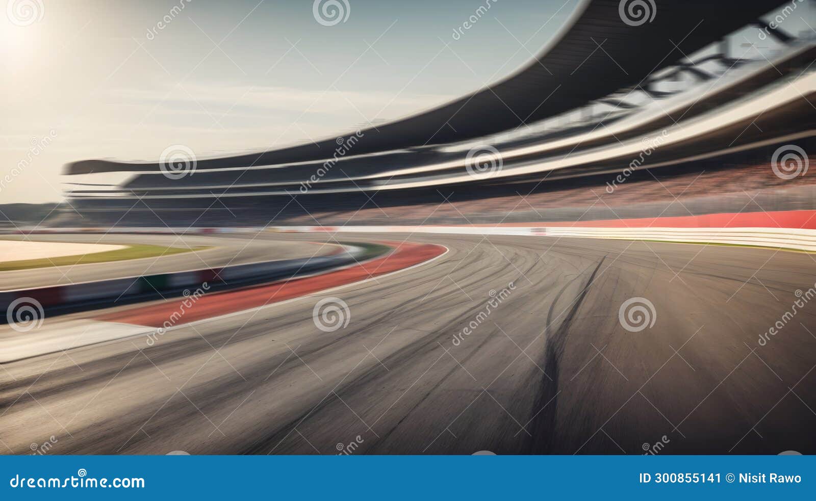 Formula 1 Race Track Circuit Road with Motion Blur Stock Illustration ...