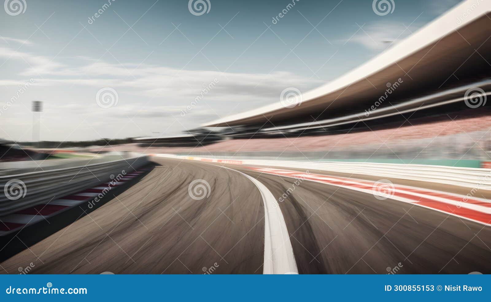 Formula 1 Race Track Circuit Road with Motion Blur Stock Illustration ...