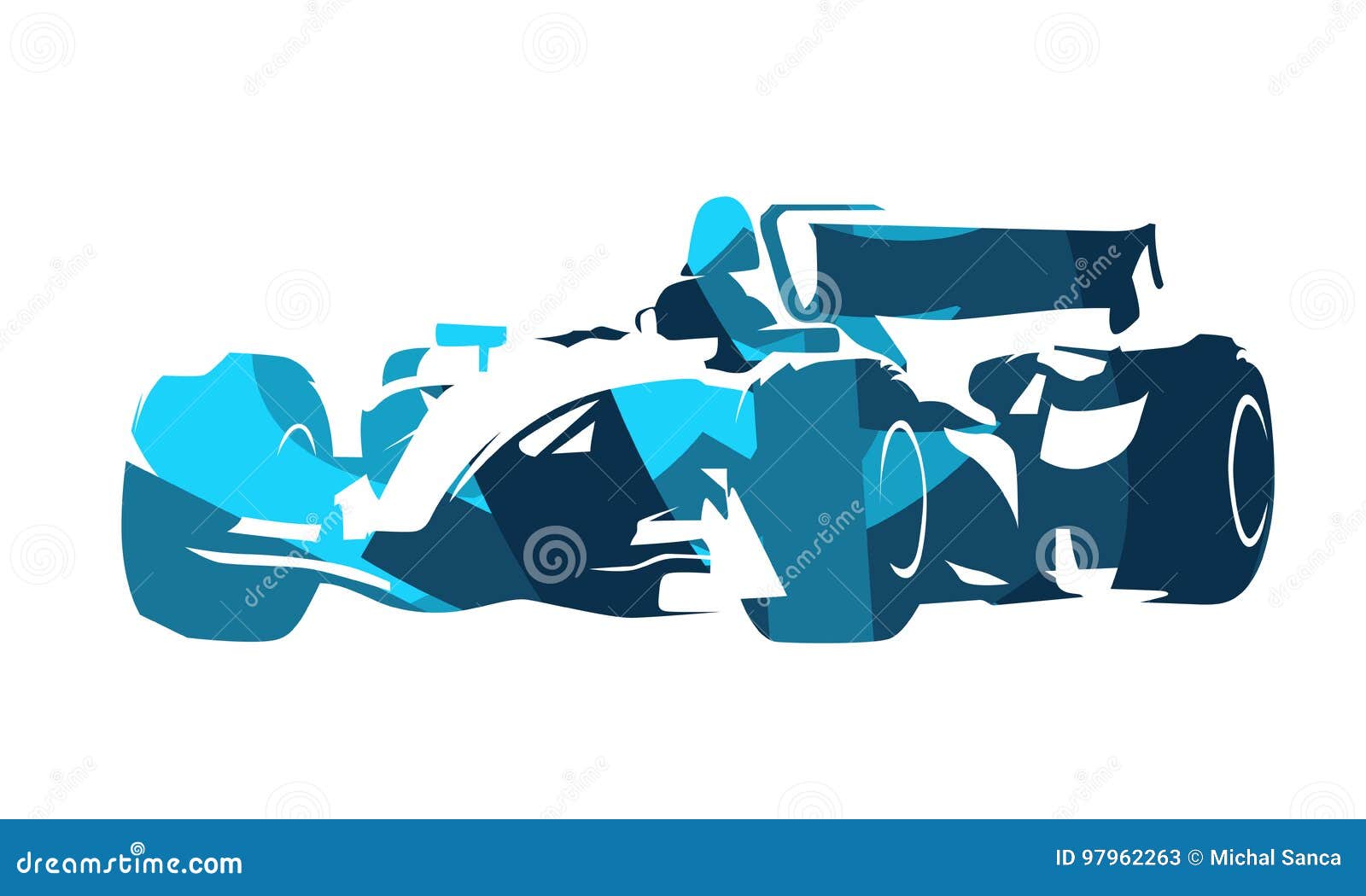Formula 1 Racing Car Vector Illustration | CartoonDealer.com #31877696