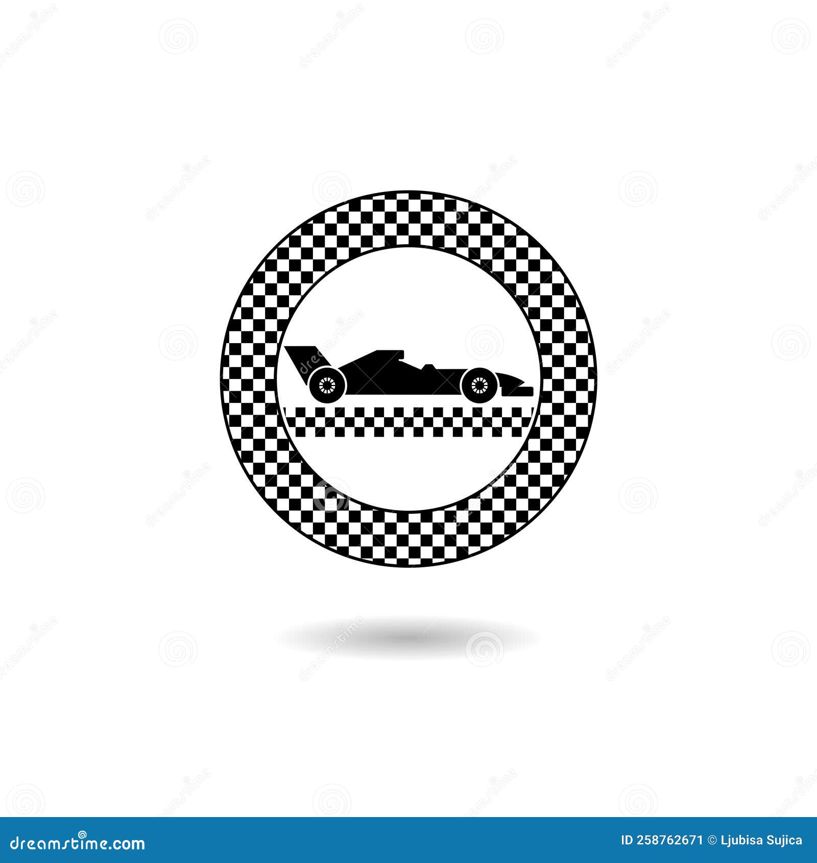 Formula Racing Icon Logo with Shadow Stock Vector - Illustration of ...