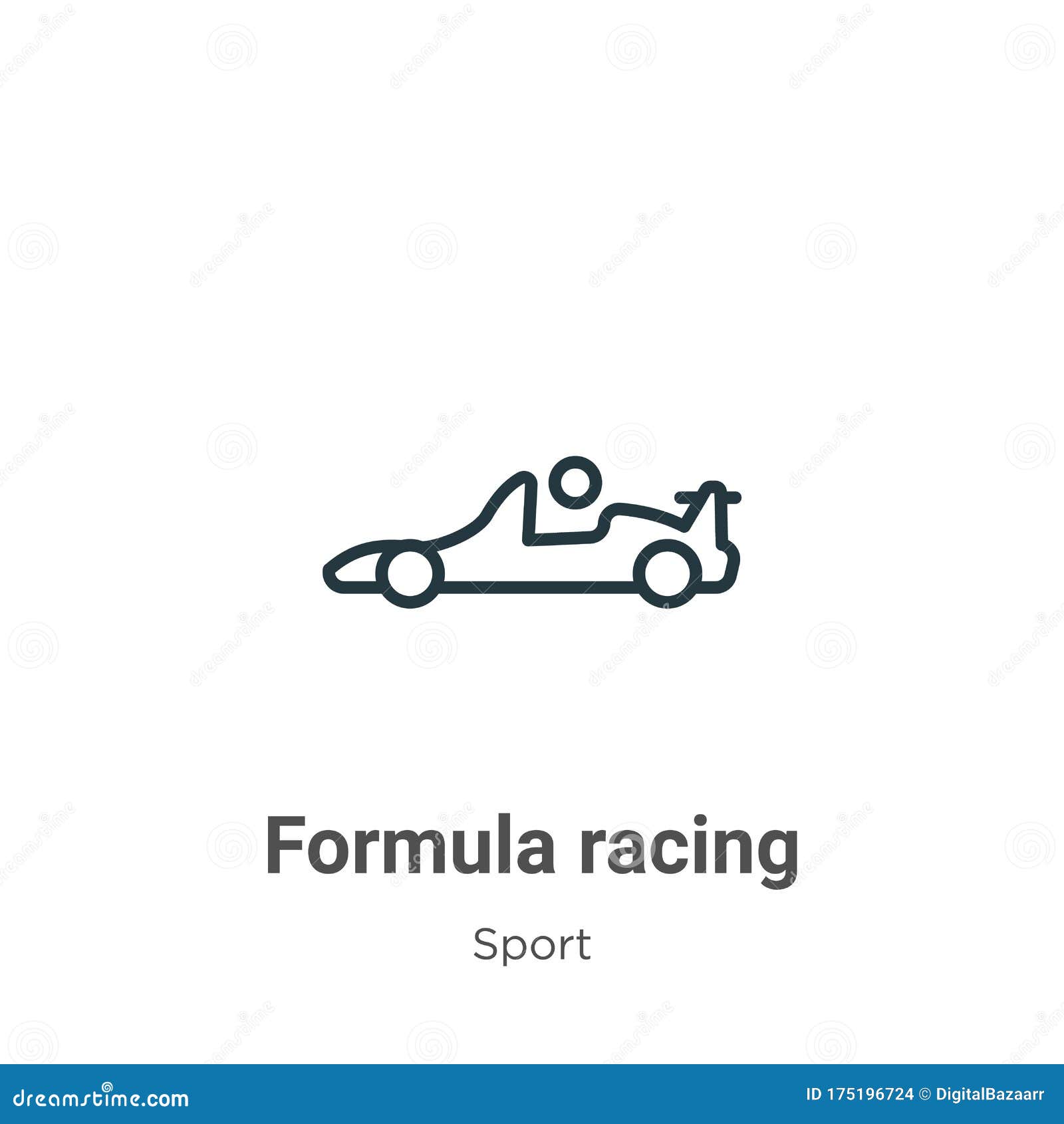 Formula Racing Outline Vector Icon. Thin Line Black Formula Racing Icon ...