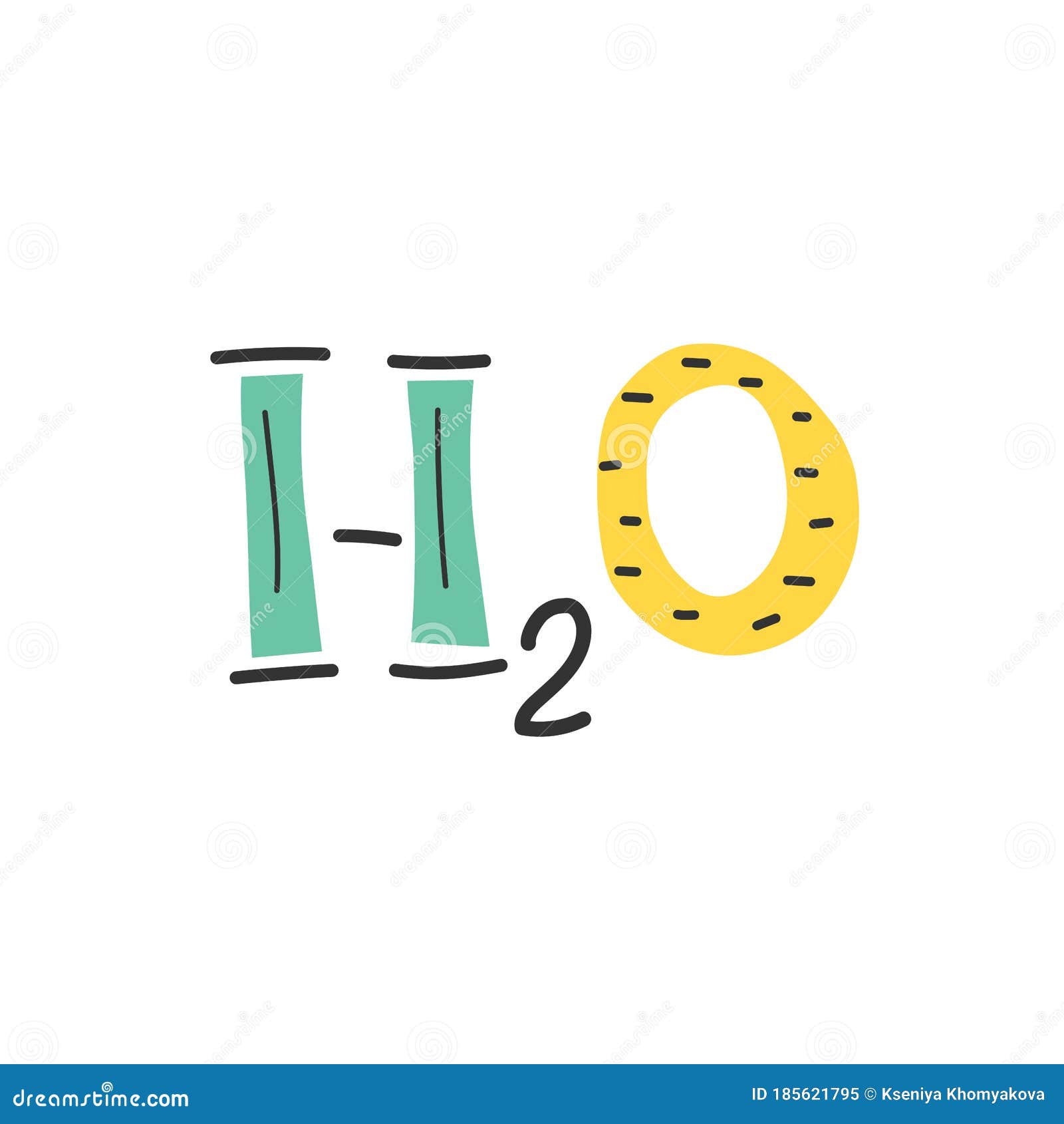 Formula of Water. Hydrogen and Oxygen Stock Vector - Illustration of ...