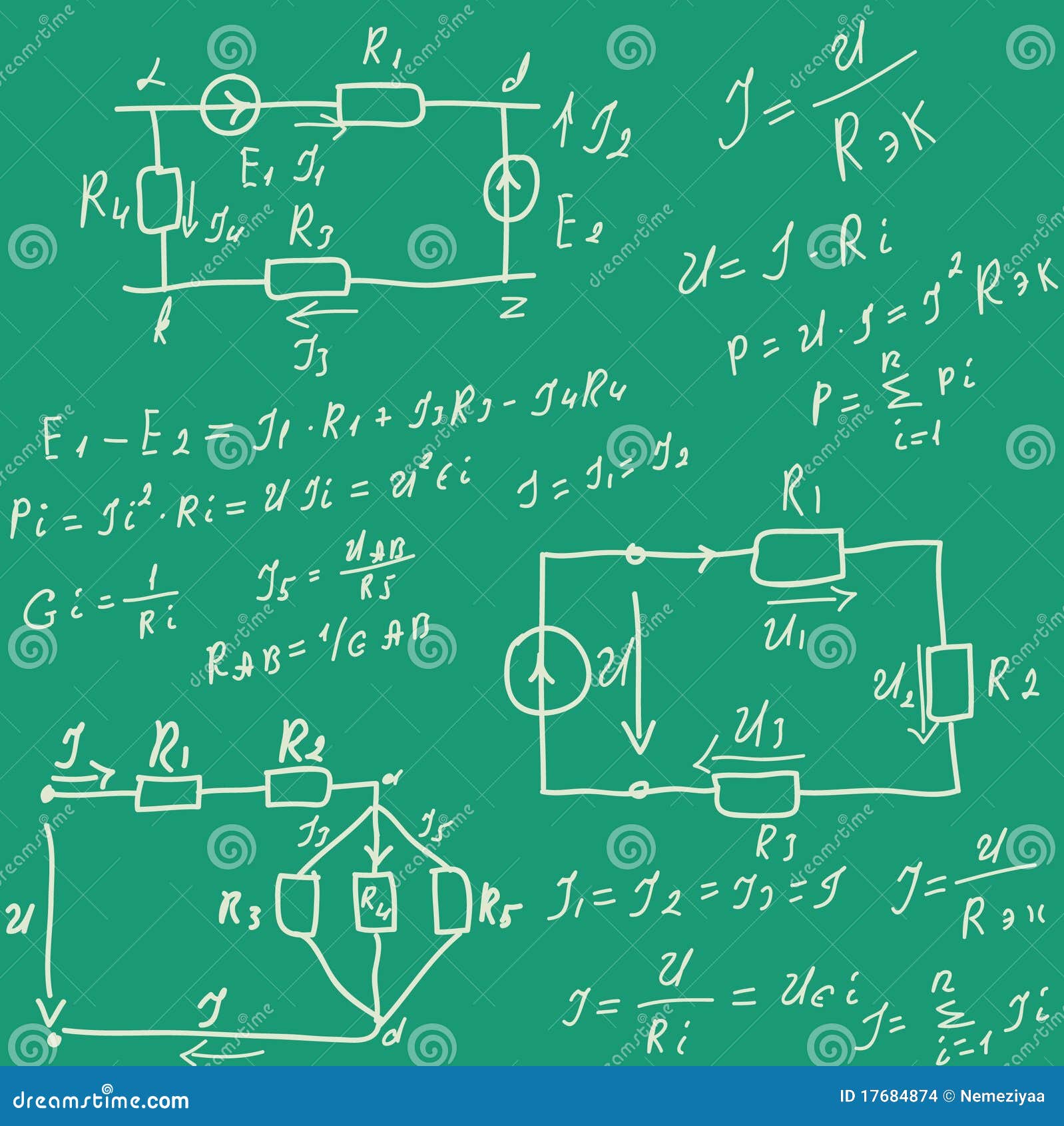 Formulas stock vector. Illustration of green, background - 17684874