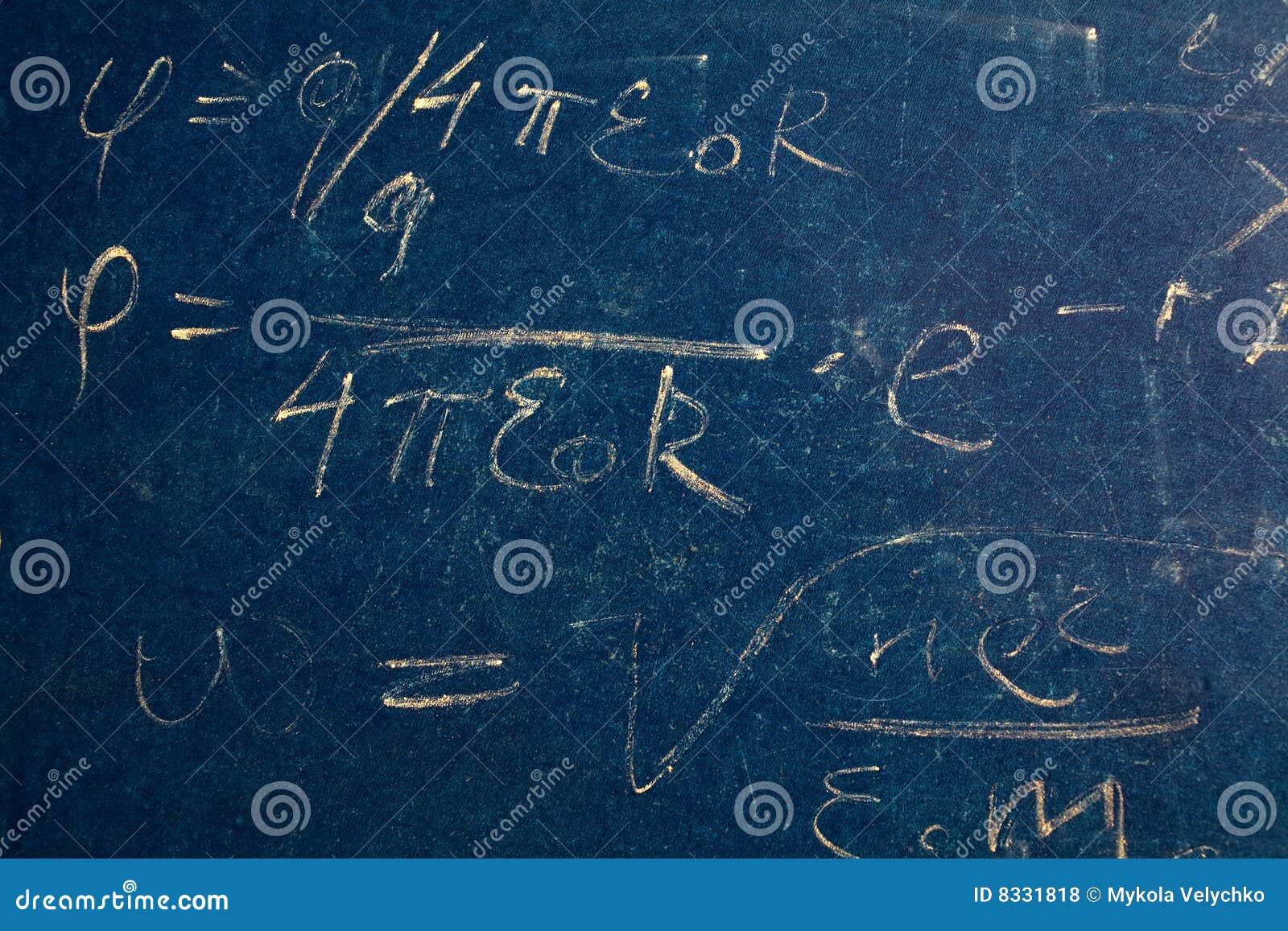 Formulas on blackboard stock photo. Image of complexity - 8331818