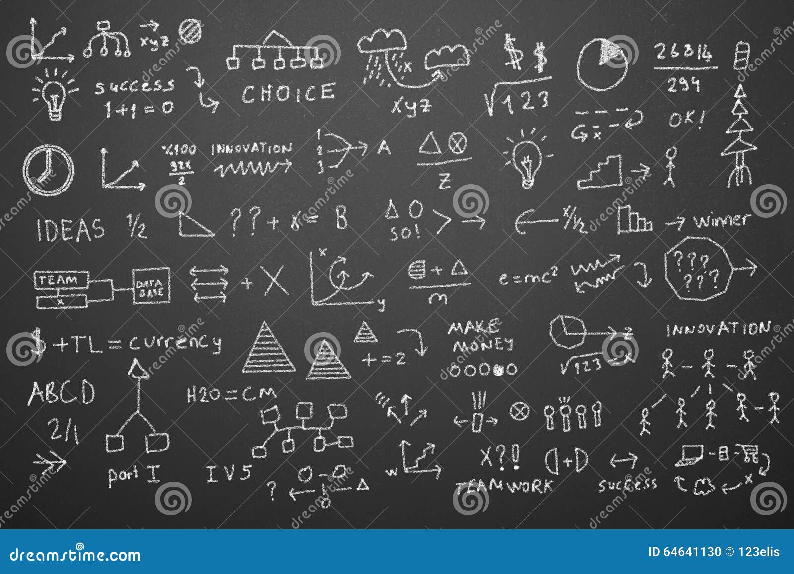 Formulas on the blackboard stock illustration. Illustration of math ...