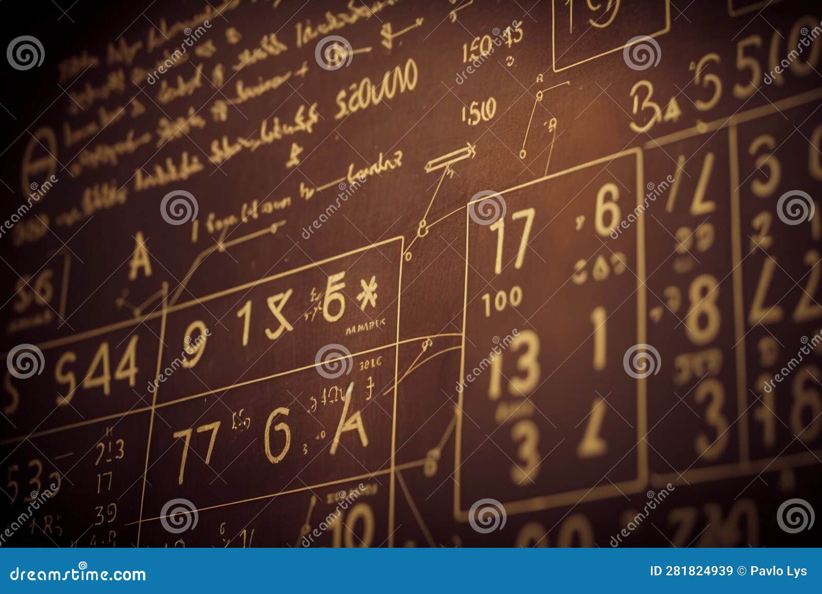 Formulas Calculations School Board Close-up. AI Generated Stock ...