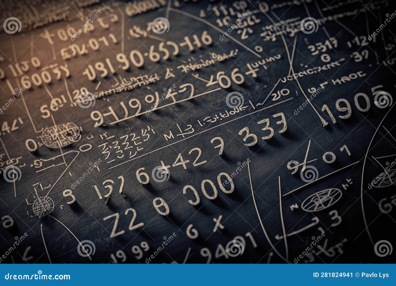 Formulas Calculations School Board Close-up. AI Generated Stock ...