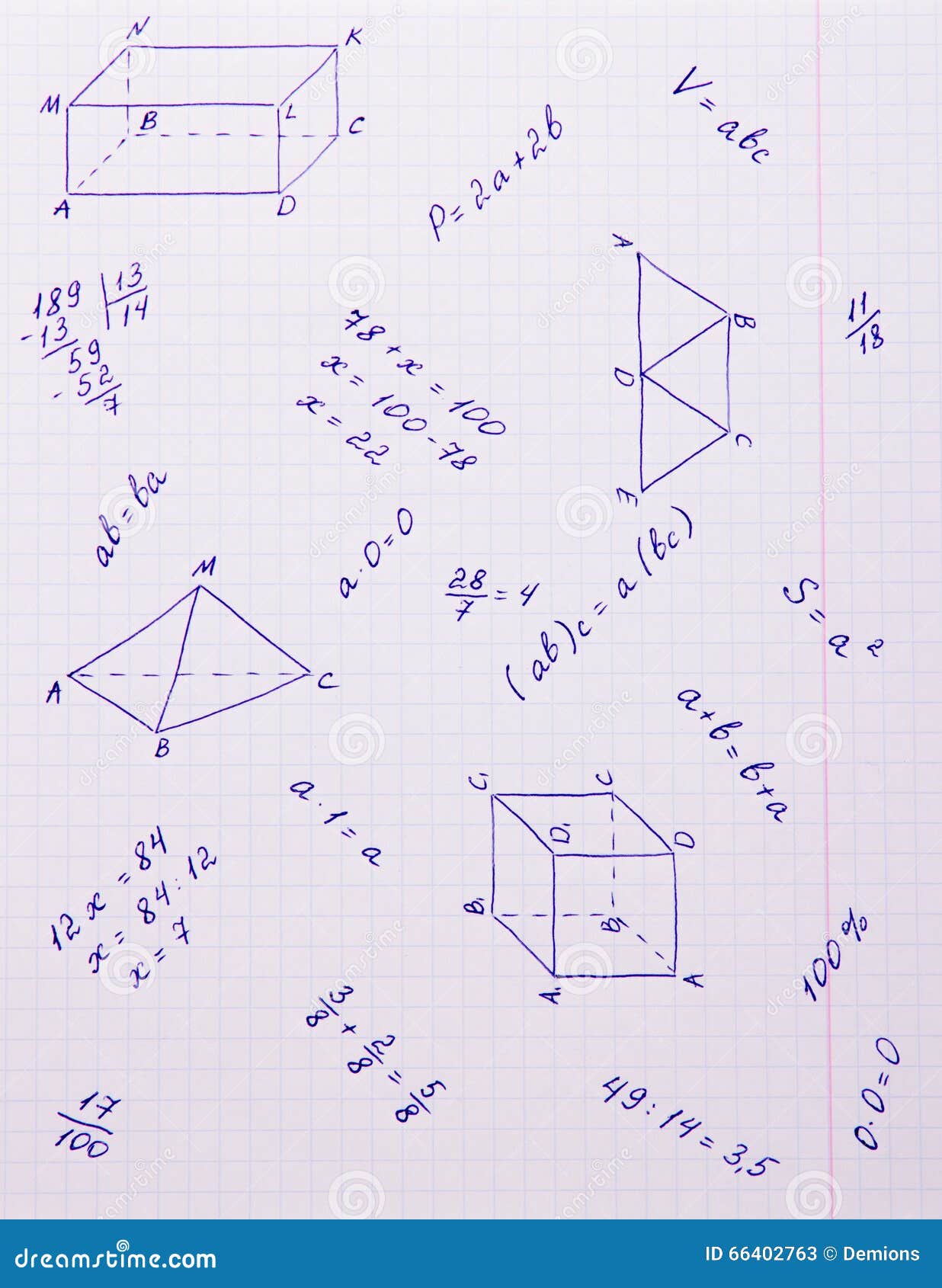 Formulas and Geometric Shapes Stock Illustration - Illustration of ...