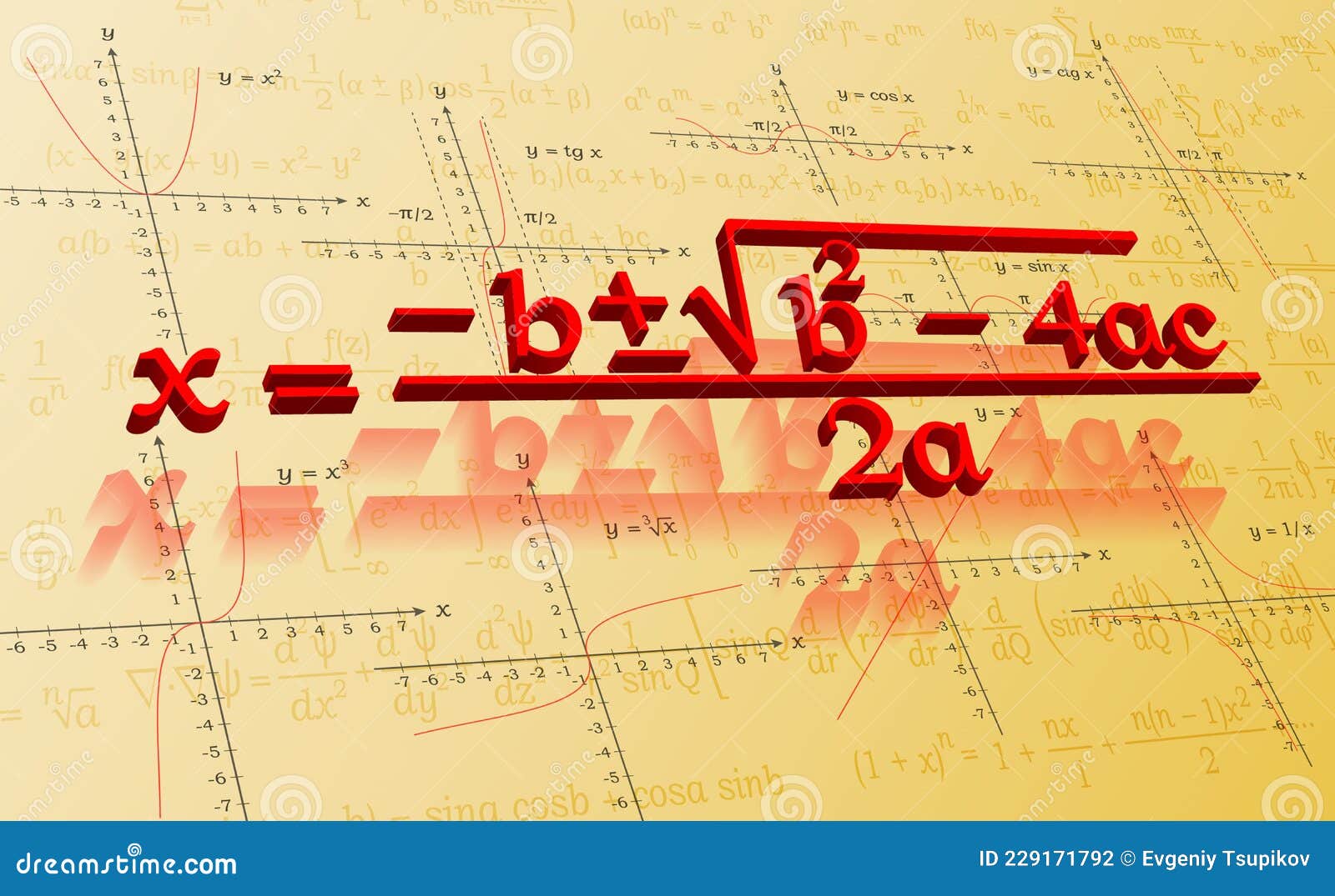 Formulas and Graphs in Mathematics Stock Vector - Illustration of ...