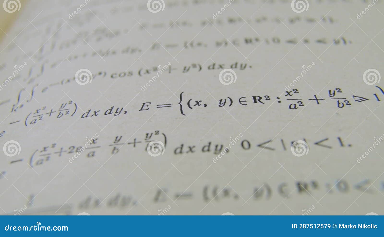 Formulas Mathematic Formulae Equations on Paper Integral Book Stock ...