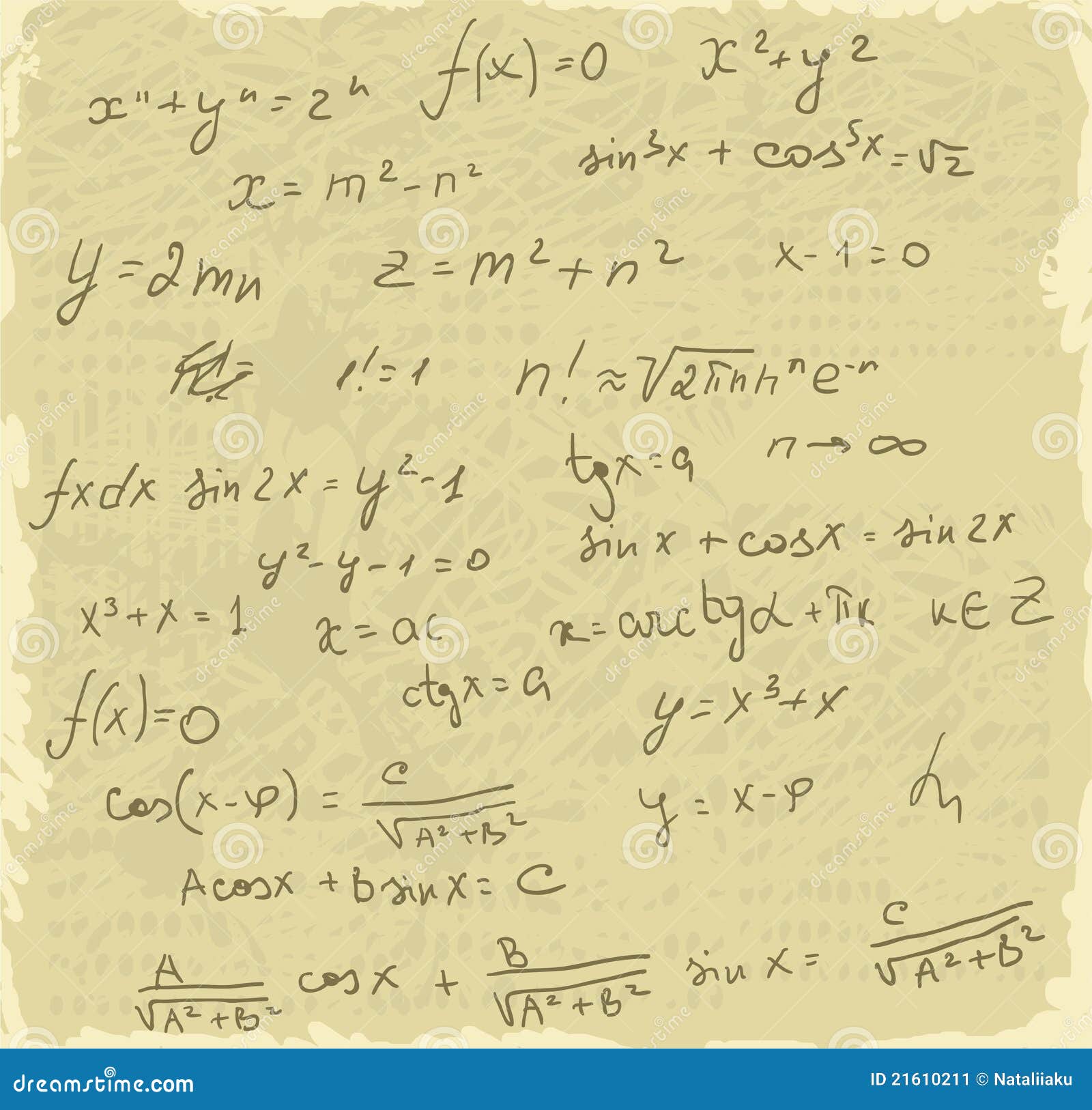 Formulas Maths on Old Paper in Vector Stock Vector - Illustration of ...