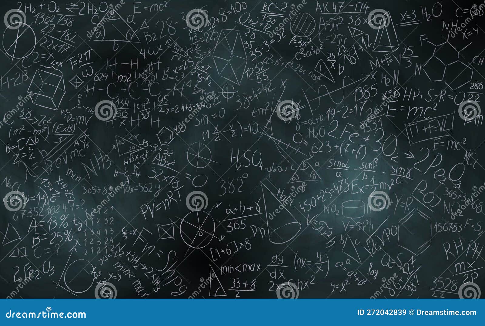 Formulas Written on the Blackboard. Stock Vector - Illustration of ...