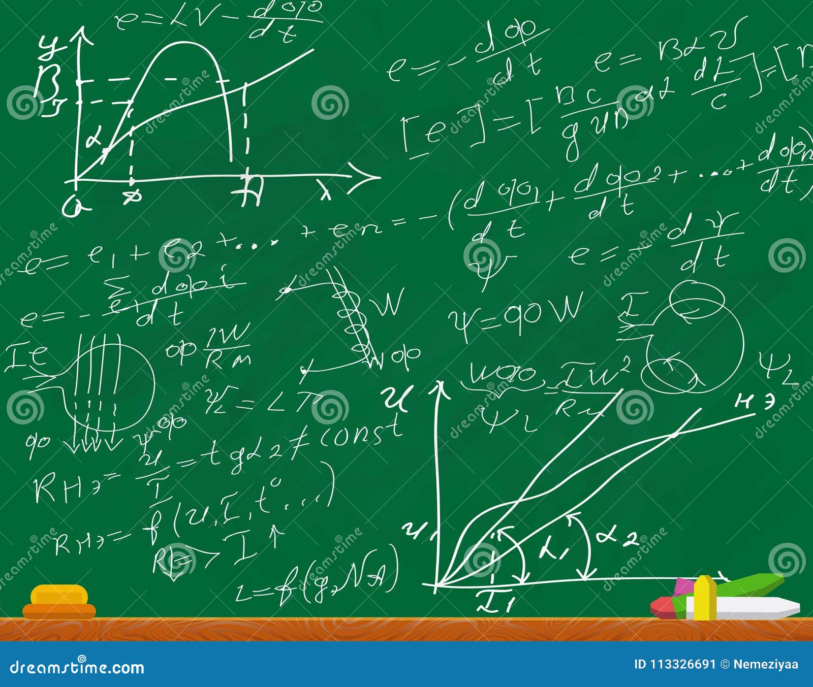 Formulas Written on a Chalkboard Stock Vector - Illustration of physics ...
