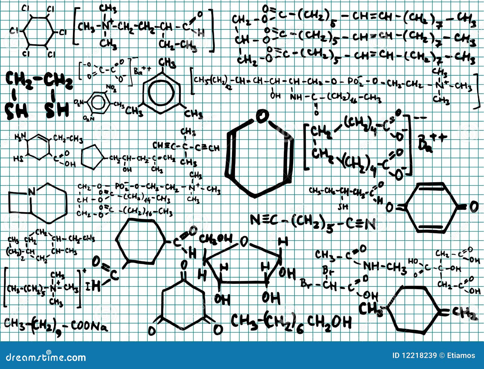 Formule chimiche illustrazione vettoriale. Illustrazione di nero - 12218239