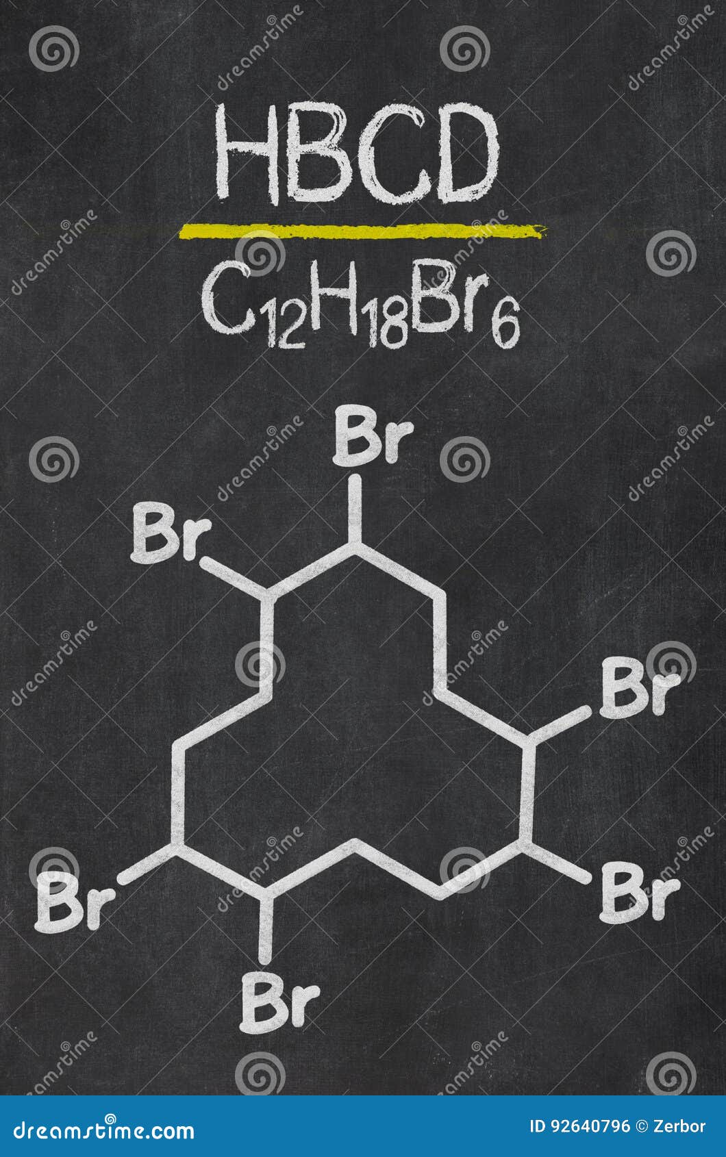 Formule chimique de HBCD illustration stock. Illustration du molécule ...
