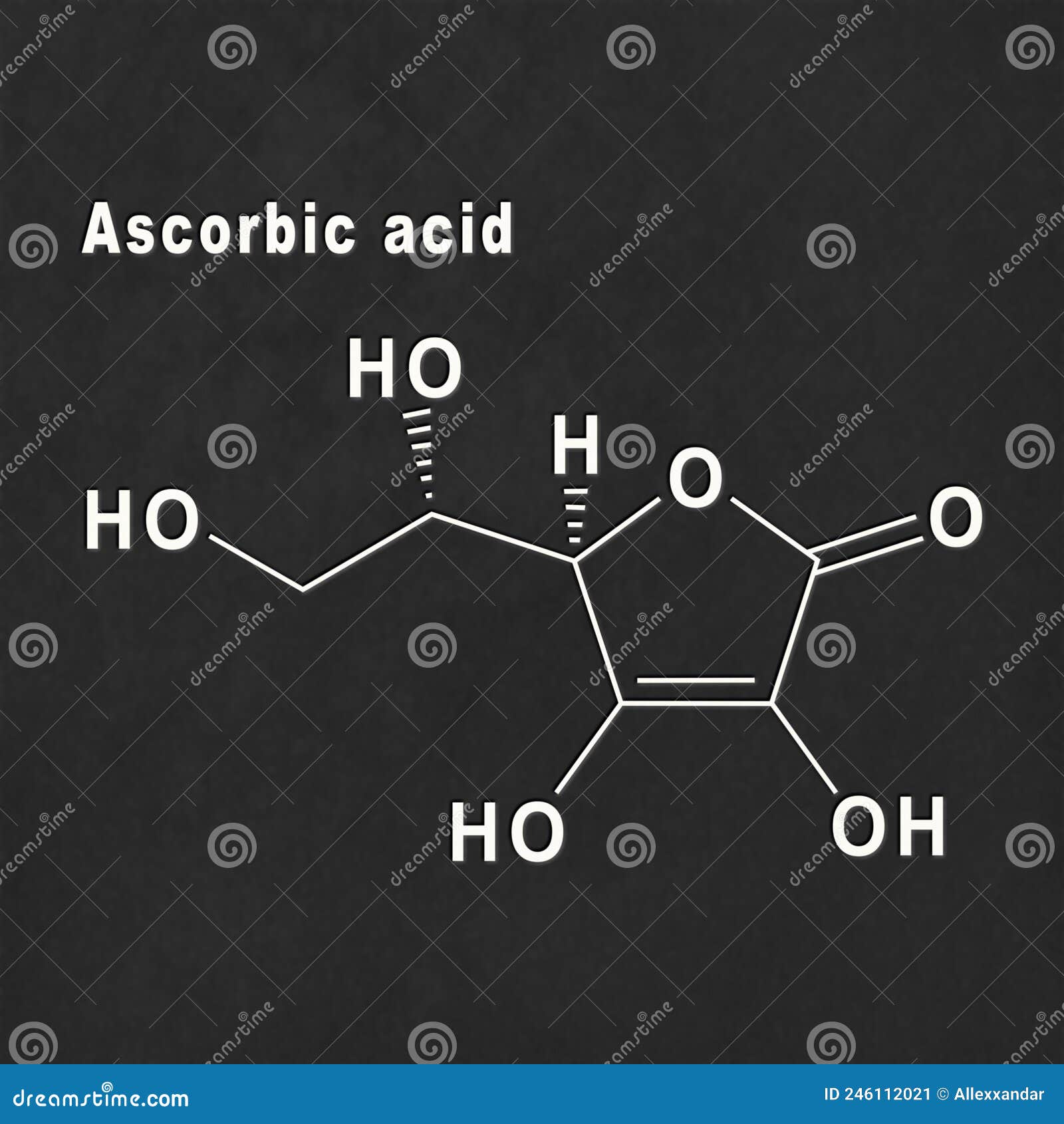 Formule Chimique Structurelle Acide Ascorbique Illustration Stock - Illustration du chimie ...