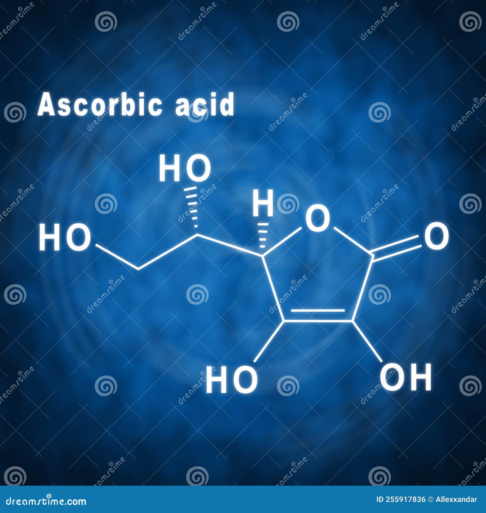 Formule Chimique Structurelle Acide Ascorbique Illustration Stock ...