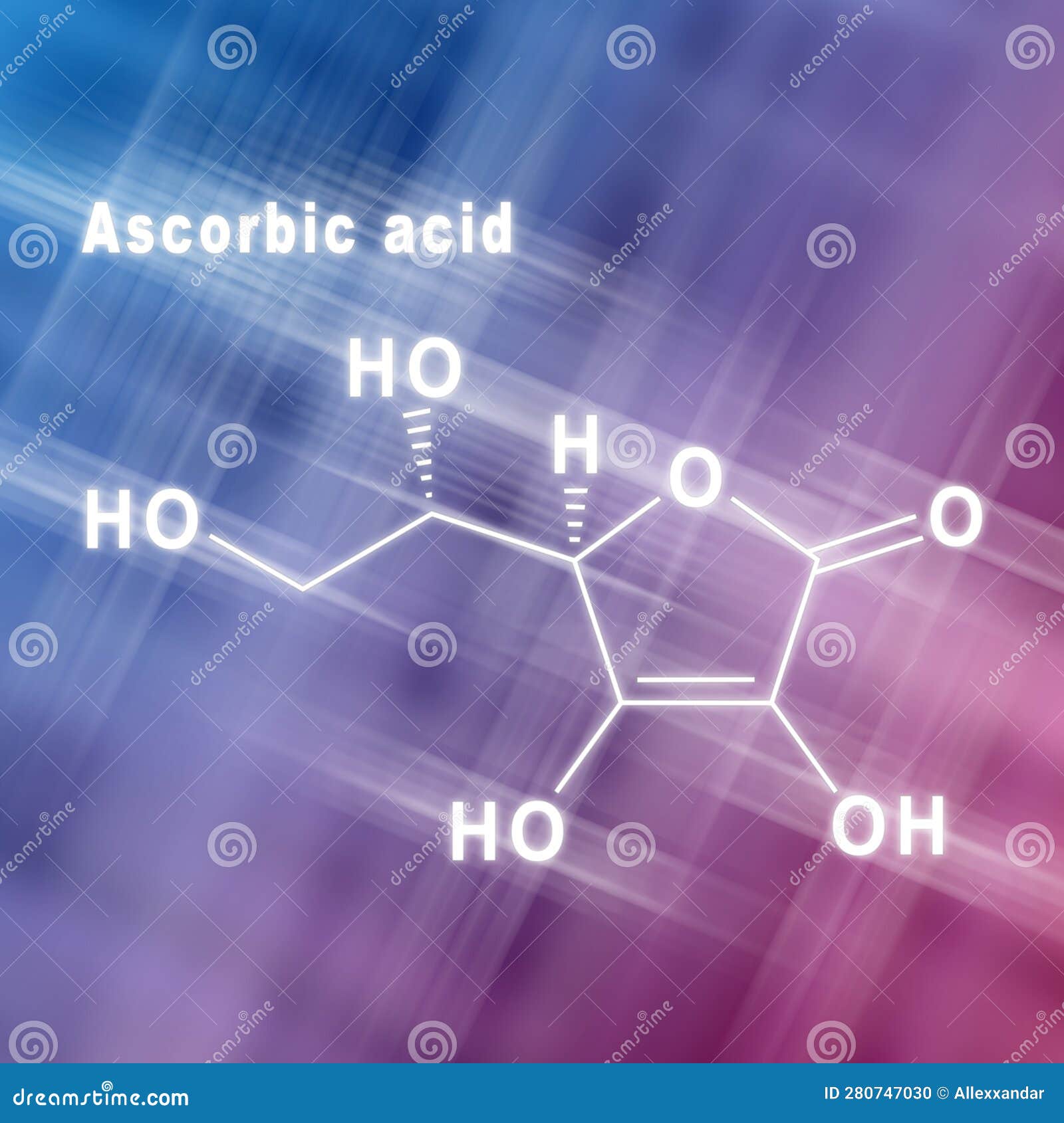 Formule Chimique Structurelle Acide Ascorbique Illustration Stock - Illustration du médecine ...