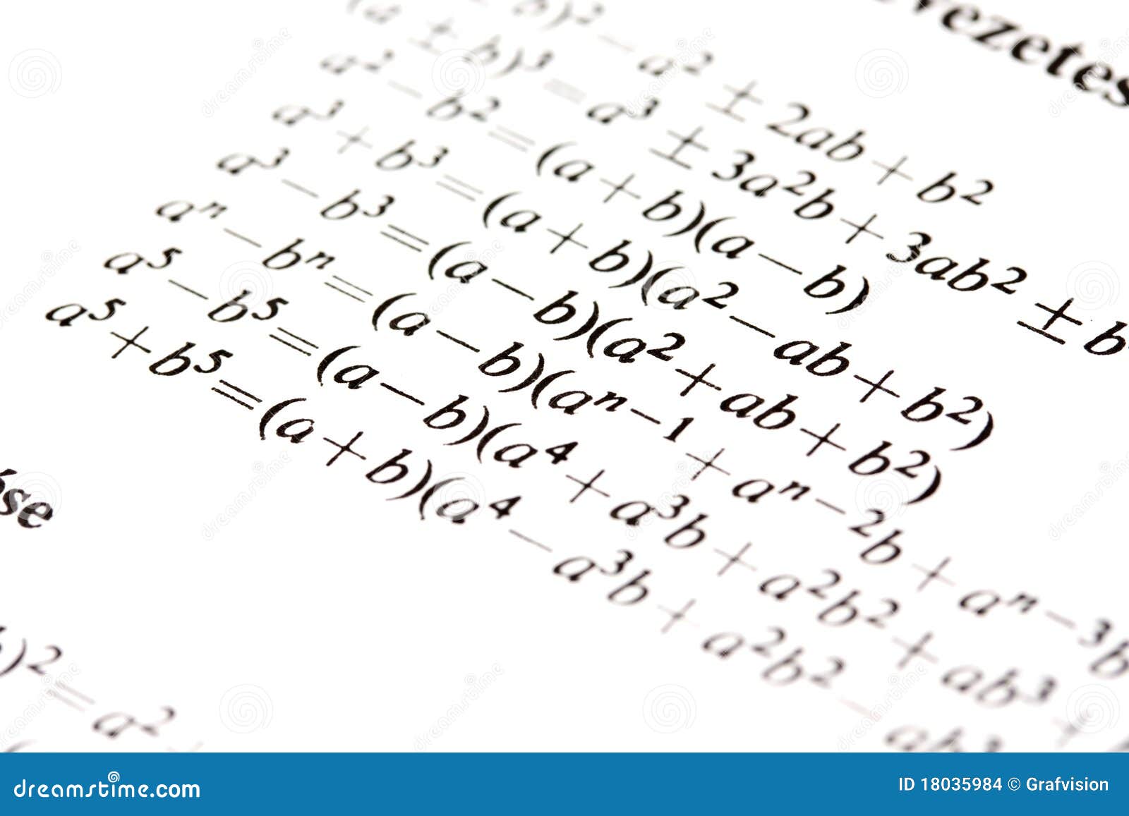 Formule di algebra fotografia stock. Immagine di equazione - 18035984
