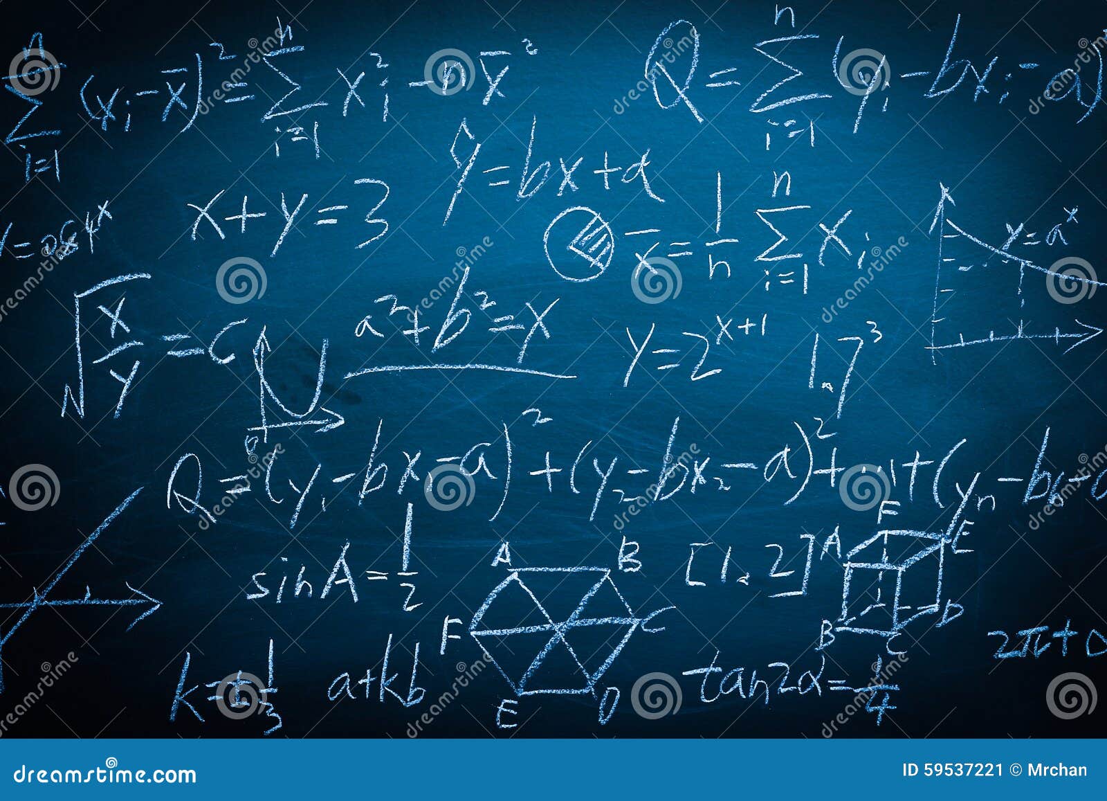 Formule Di Per La Matematica Sul Fondo Della Lavagna Illustrazione di ...