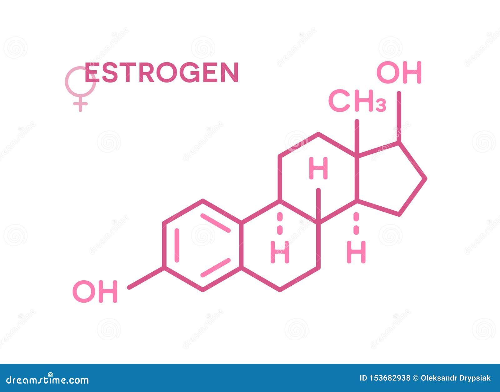 Formule Moléculaire Dhormones Doestrogène Symbole Dhormone Sexuelle