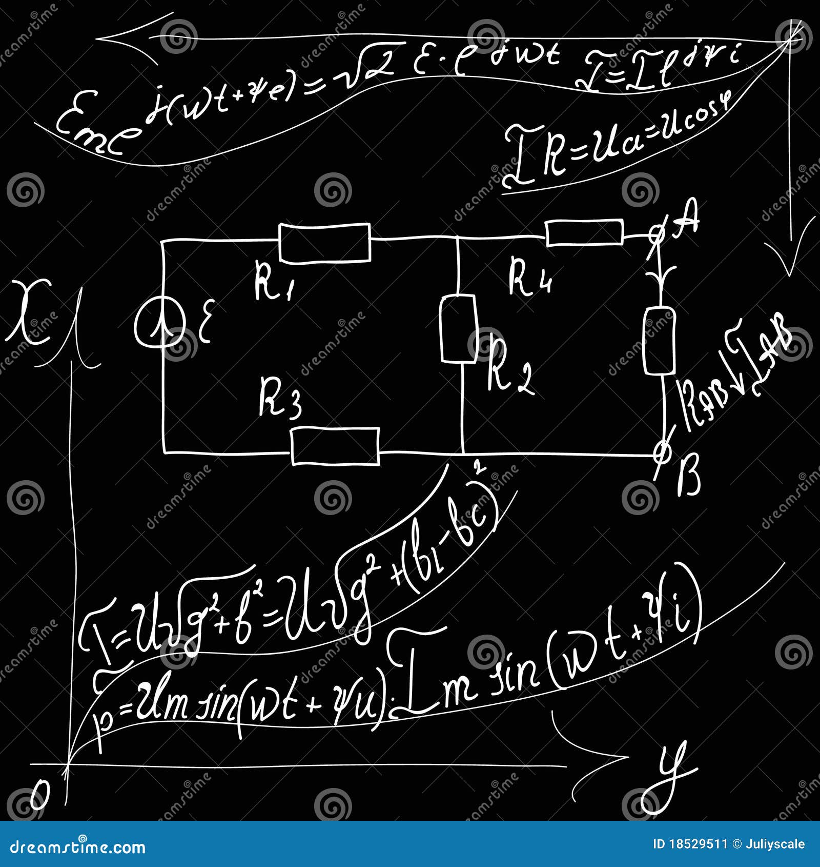 Formules de la physique. illustration de vecteur. Illustration du image ...