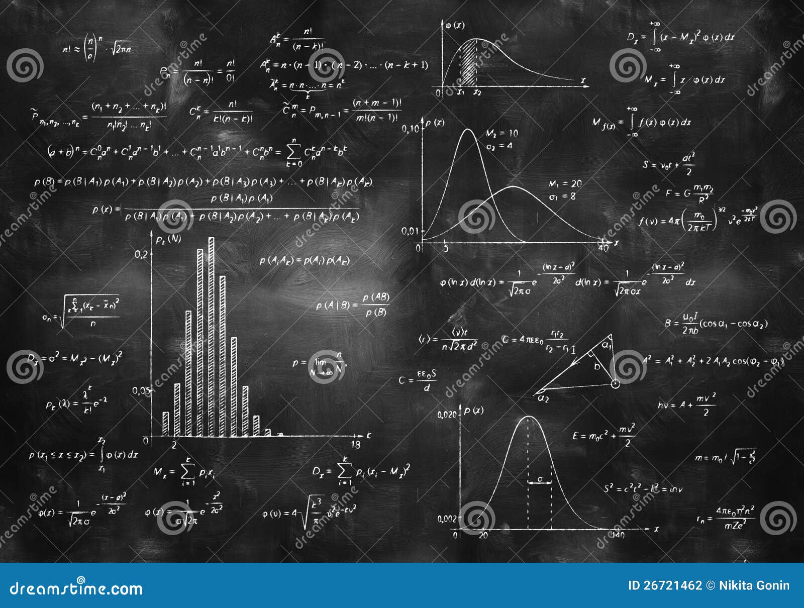 Formules De Physique De Maths Sur Le Tableau Photo stock - Image du ...