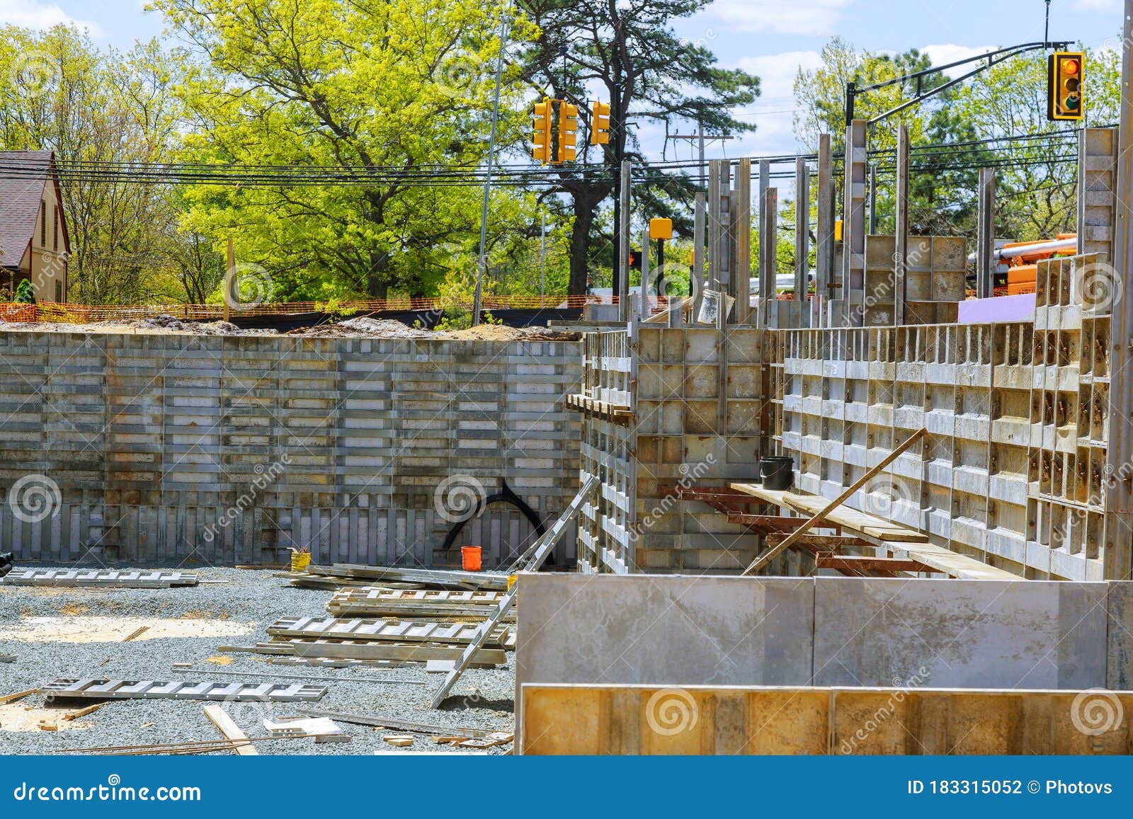 Formwork for the Concrete Foundation Building Construction of an ...